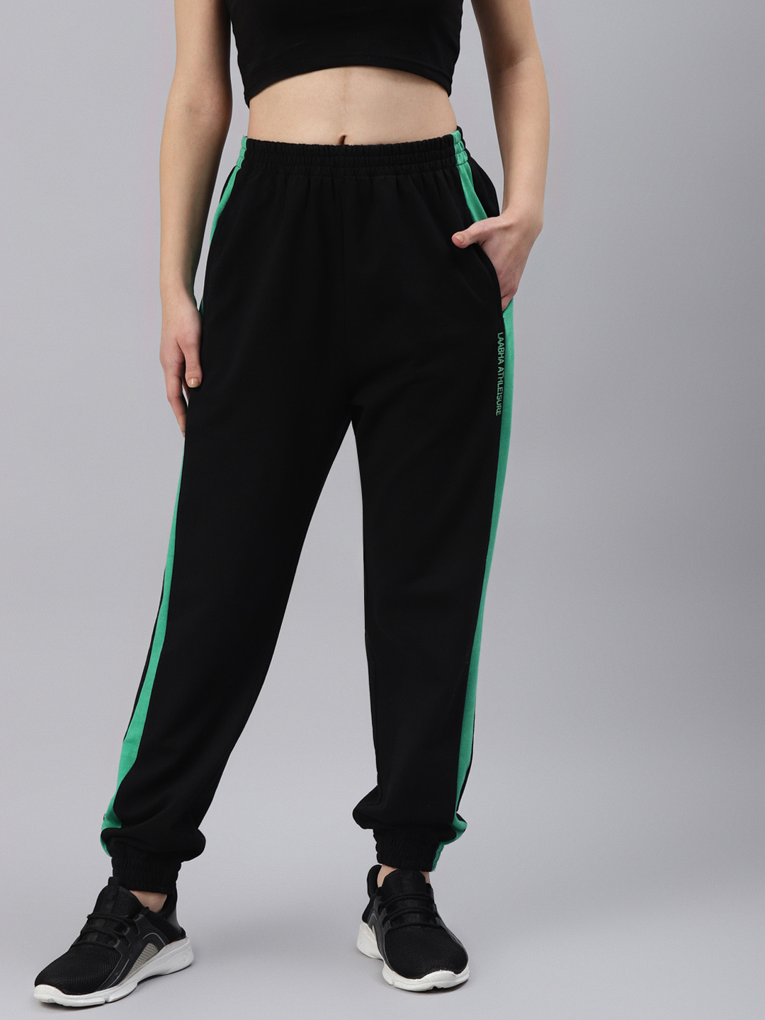 Buy Laabha Women Black Regular Fit Stylish Track Pants - Track Pants ...
