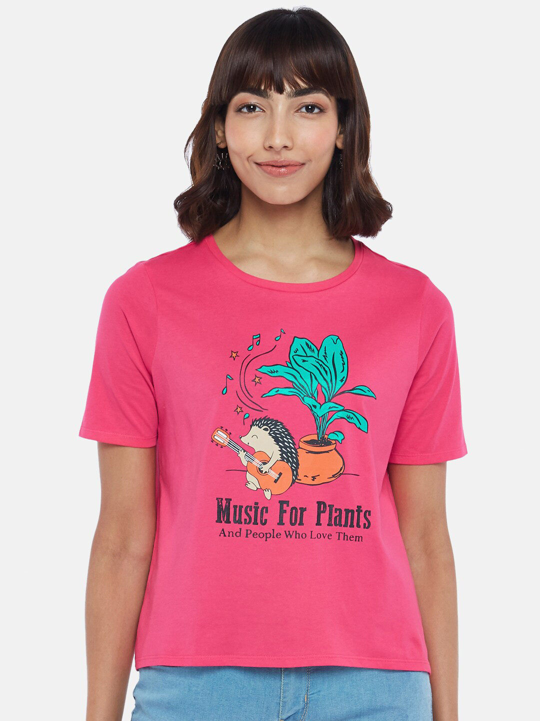 Buy People Women Pink Printed T Shirt - Tshirts for Women 16755368 | Myntra