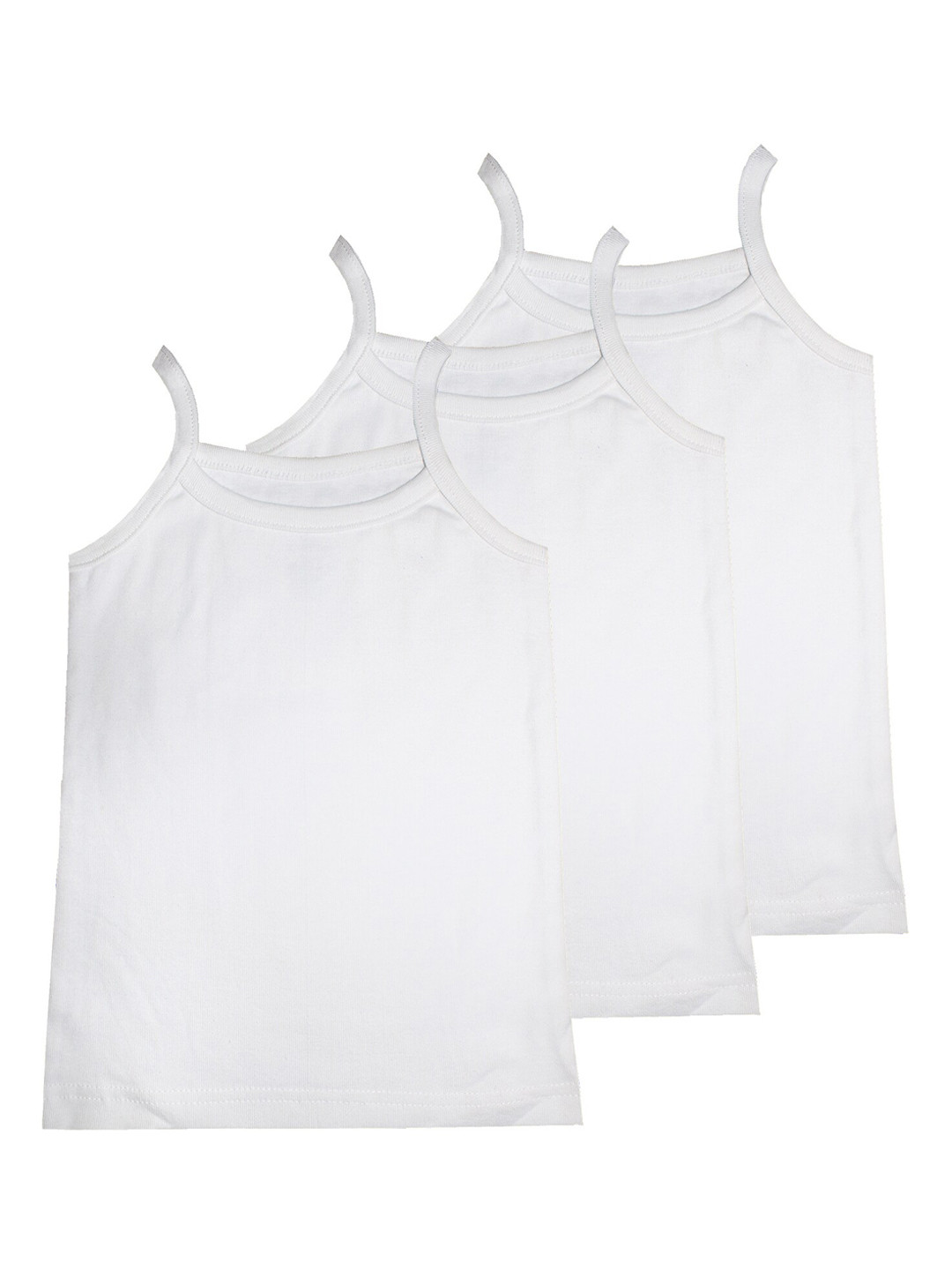 Buy KiddoPanti Girls White Pack Of 3 Solid Tank Top - Camisoles for ...