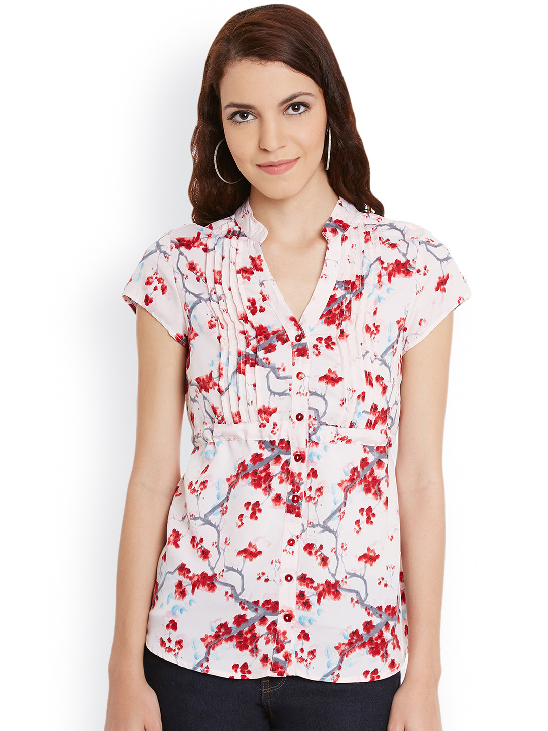 Buy STREET 9 Women Beige & Red Printed Top - Tops for Women 1676545 ...