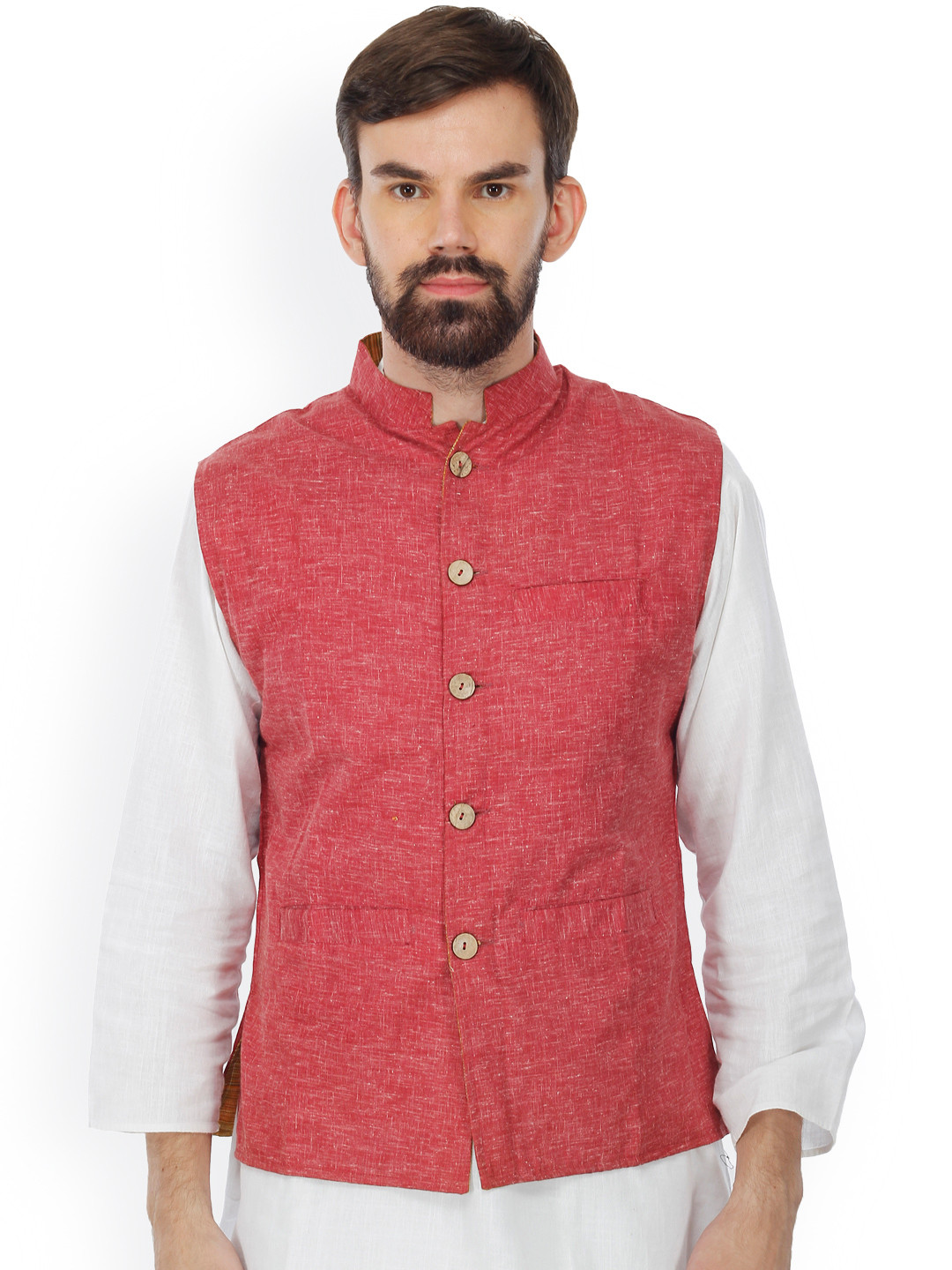 Buy Sobre Estilo Red Nehru Jacket - Nehru Jackets for Men 1676587 | Myntra