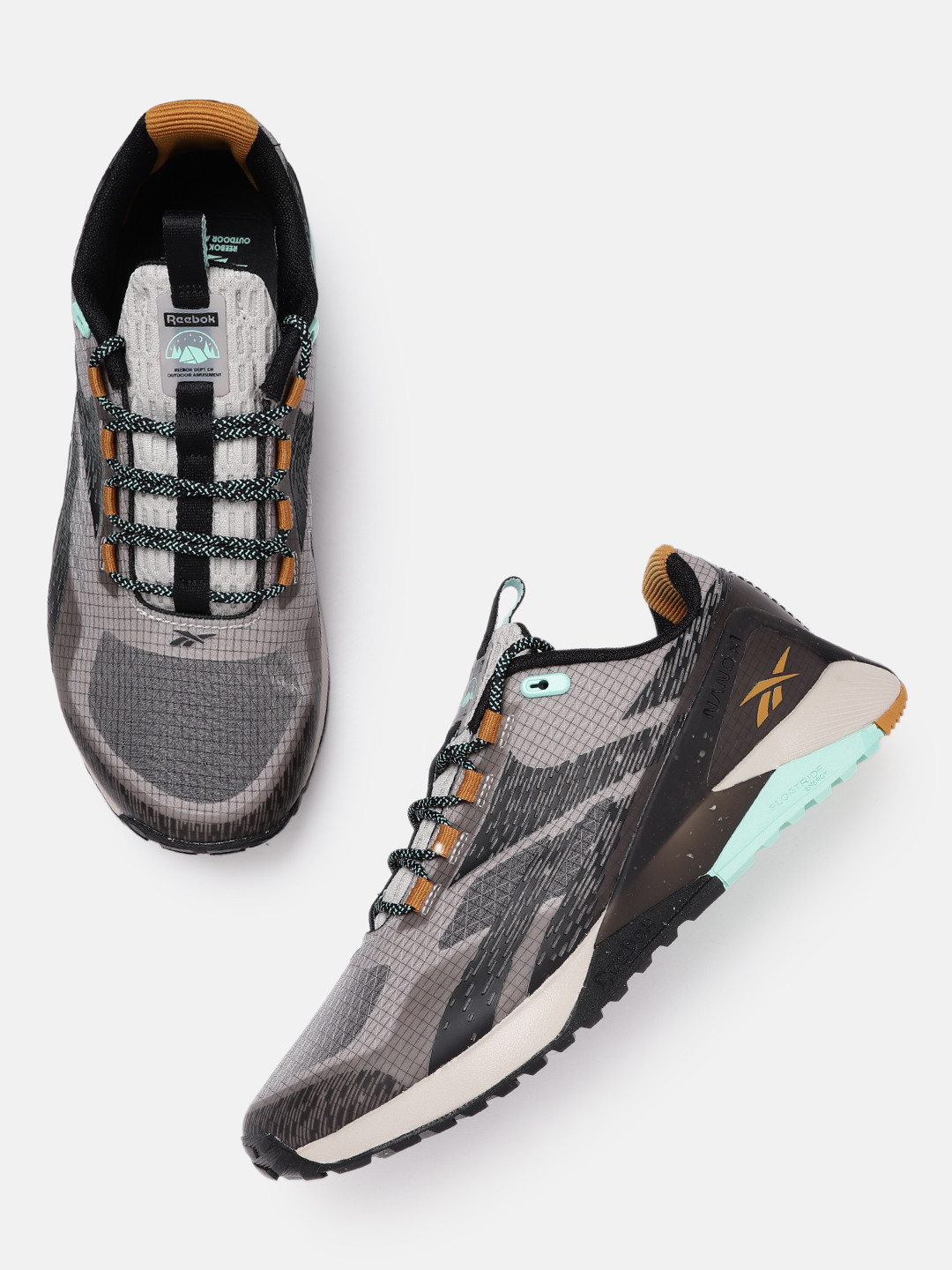 Buy Reebok Men Grey & Black Patterned Nano X1 Adventure Training Shoes ...
