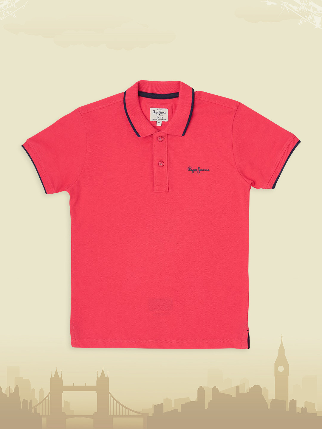 Buy Pepe Jeans Boys Coral Polo Collar Pure Cotton T Shirt - Tshirts for ...