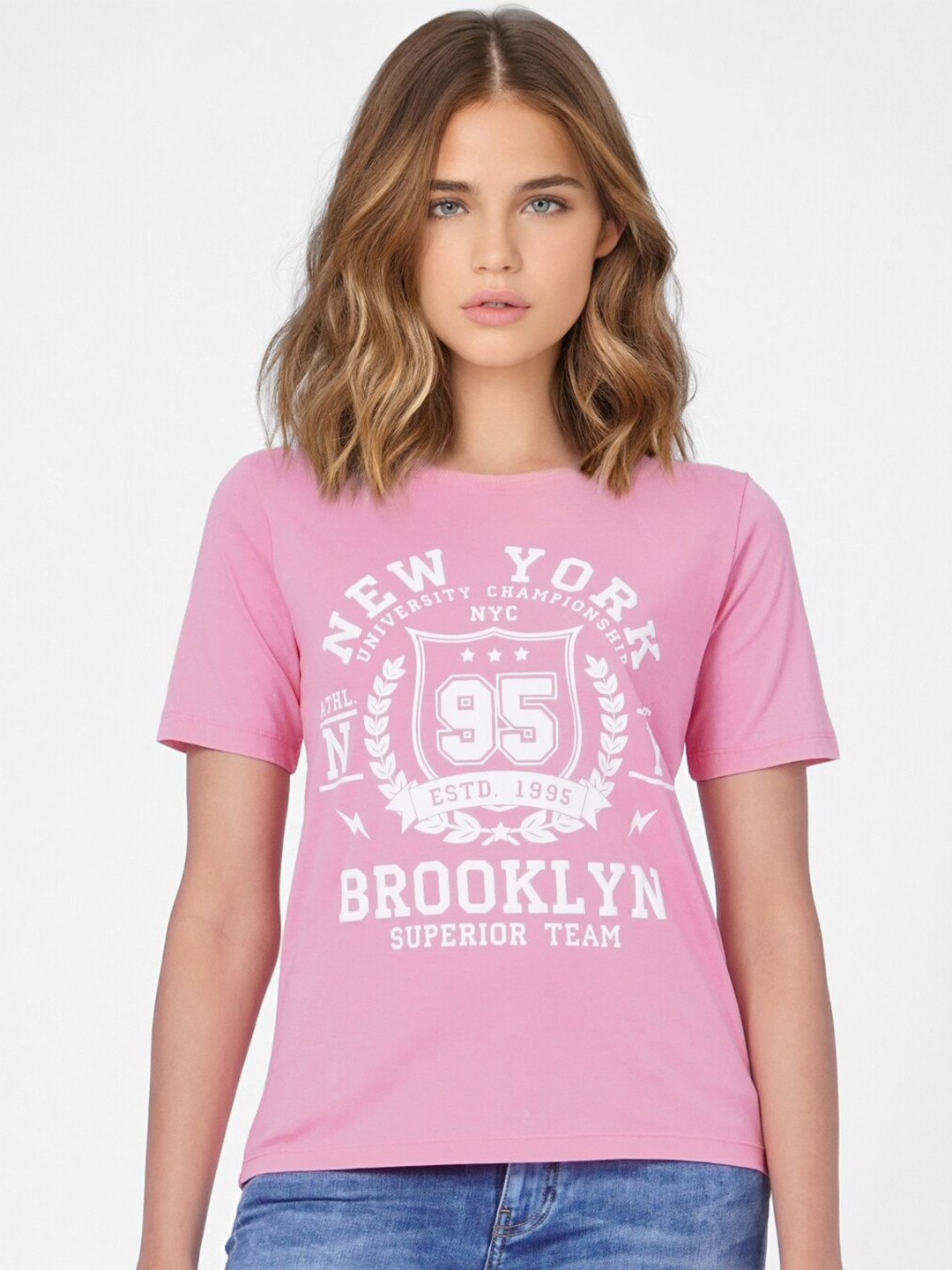 Buy ONLY Women Pink Printed T Shirt - Tshirts for Women 16774086 | Myntra