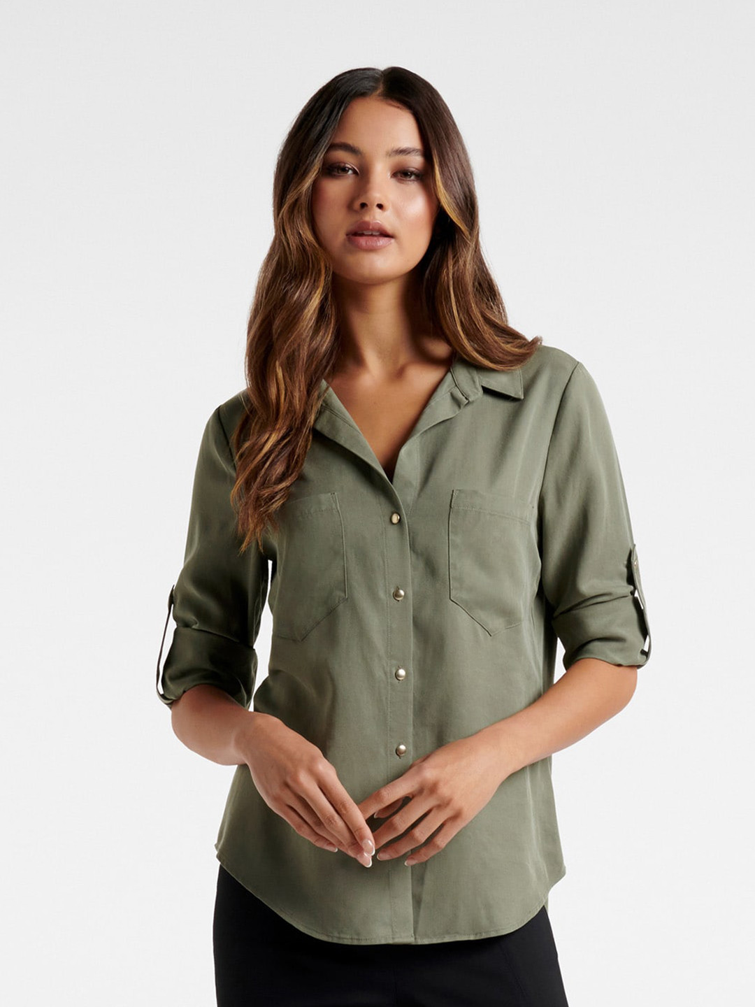 Buy Forever New Women Green Casual Shirt - Shirts for Women 16775358 ...