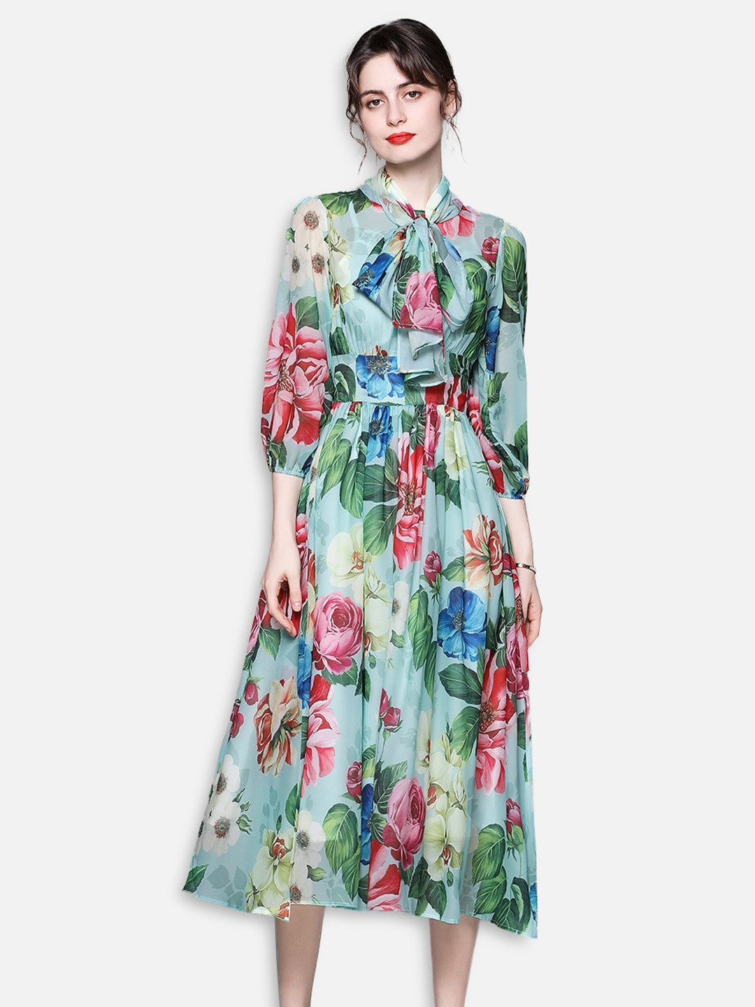 Buy JC Collection Multicoloured Floral Midi Dress - Dresses for Women ...