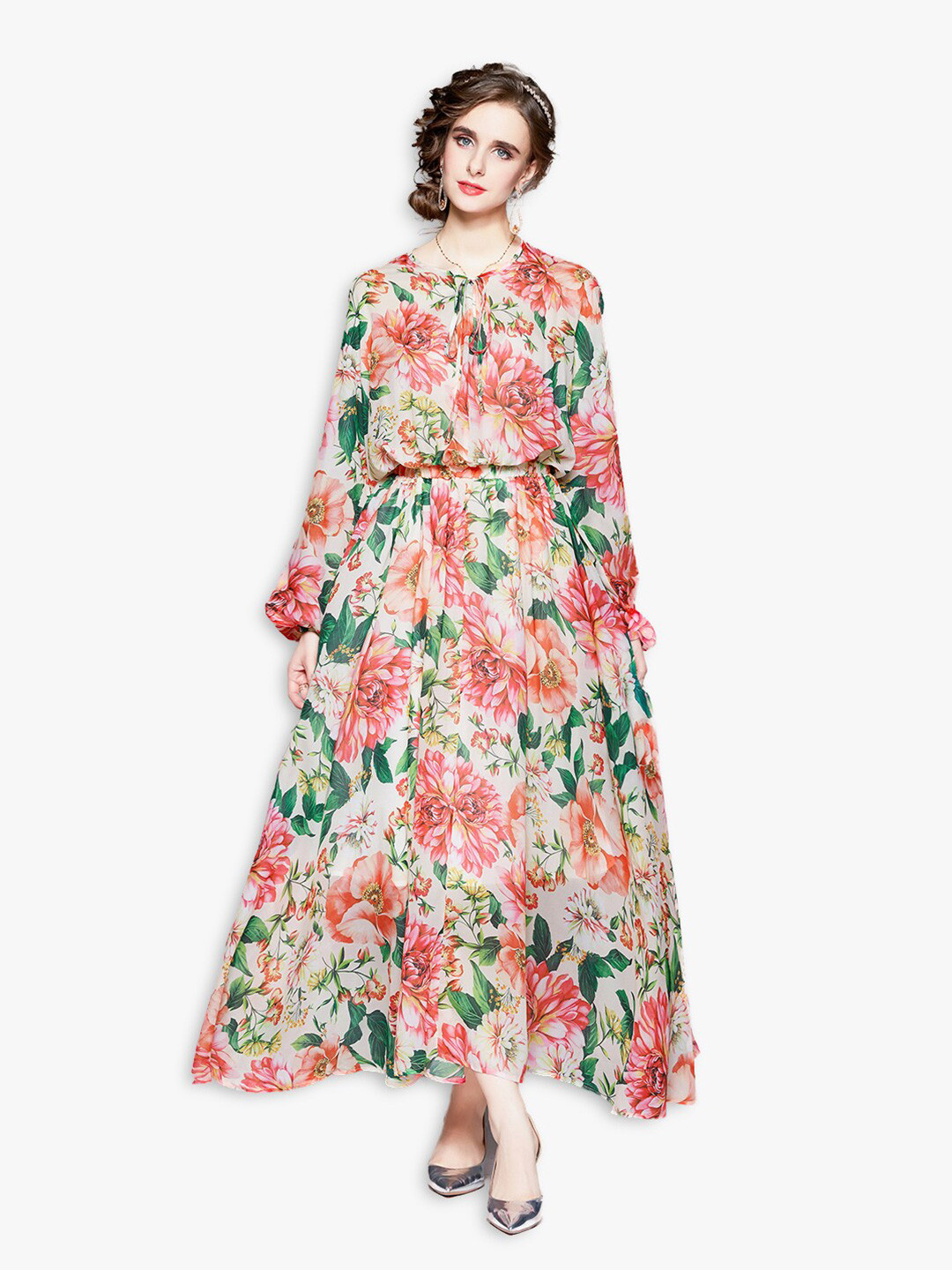 Buy JC Collection Women Multicoloured Floral Maxi Dress - Dresses for ...