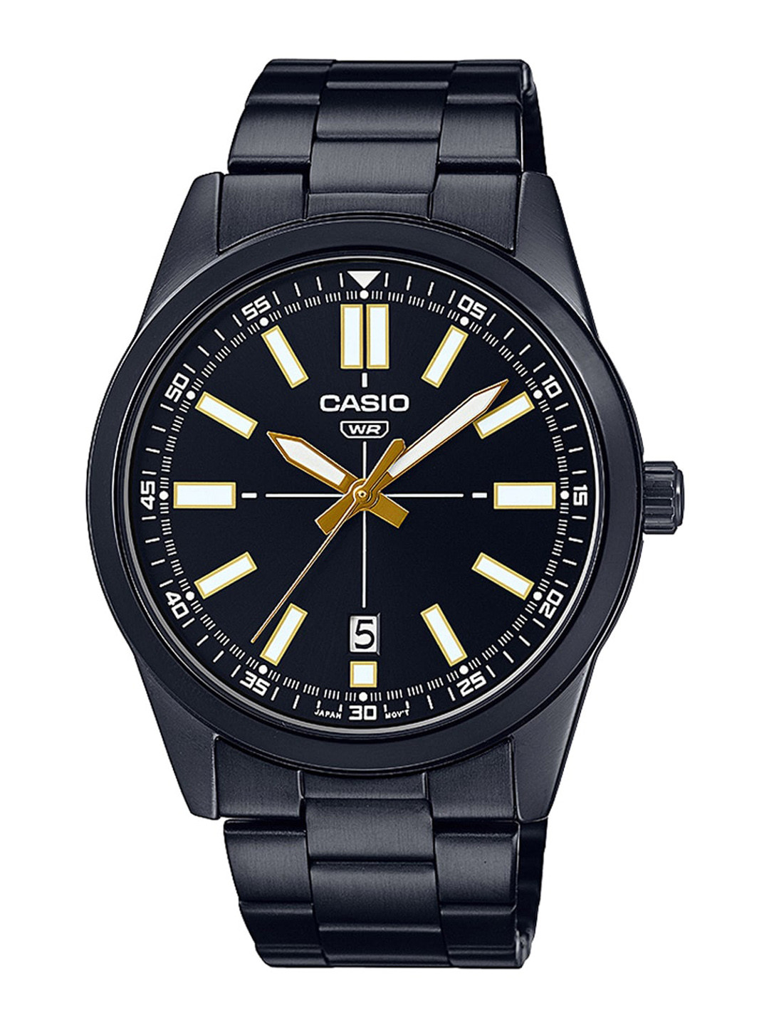 Buy CASIO Men Black Dial & Black Stainless Steel Bracelet Style Straps ...