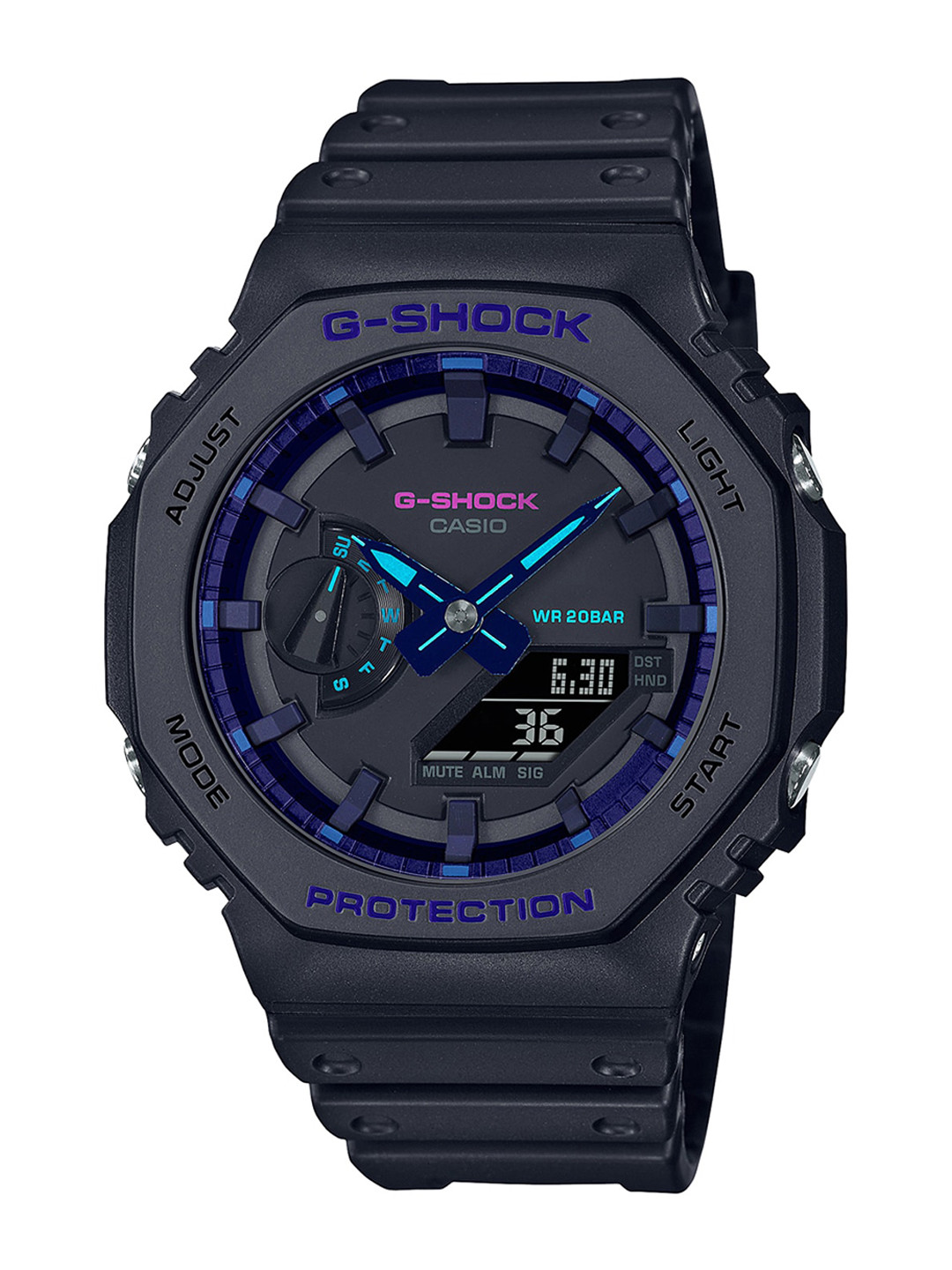 Buy CASIO Men G Shock GA 2100VB 1ADR Multi Coloured Ana Digi Dial Black ...