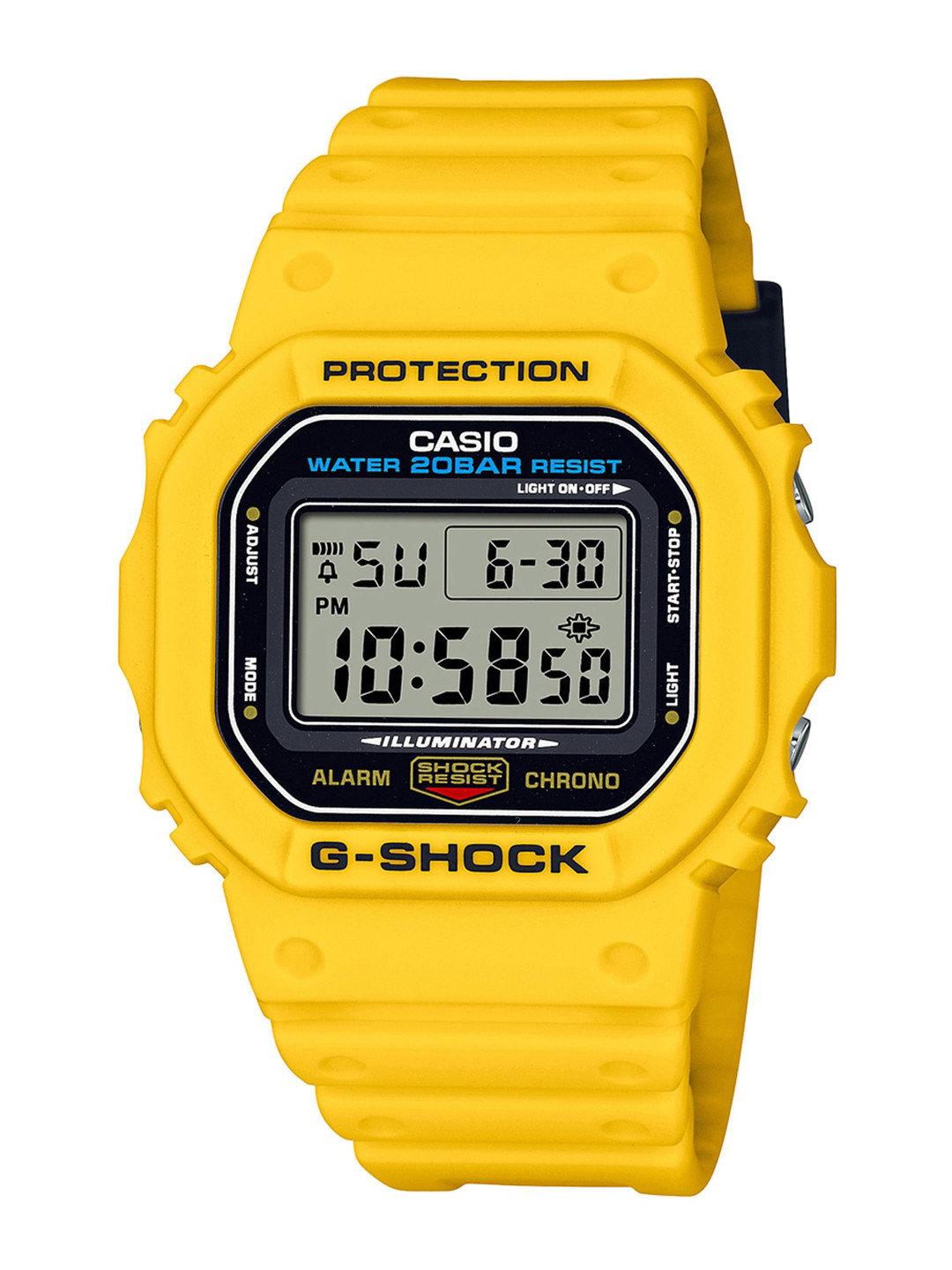 Buy CASIO Men G Shock DWE 5600R 9DR Digital Dial Yellow Resin Strap ...