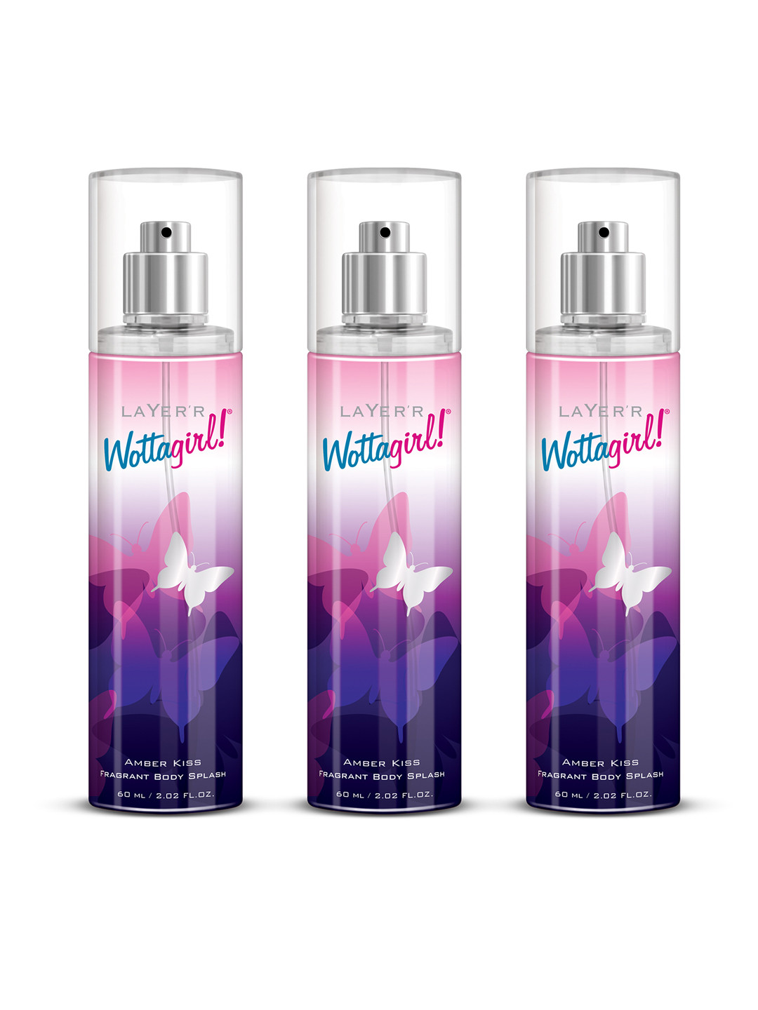 Buy Layerr Women Set Of 3 Wottagirl Amber Kiss Fragrant Body Splash 60 ...
