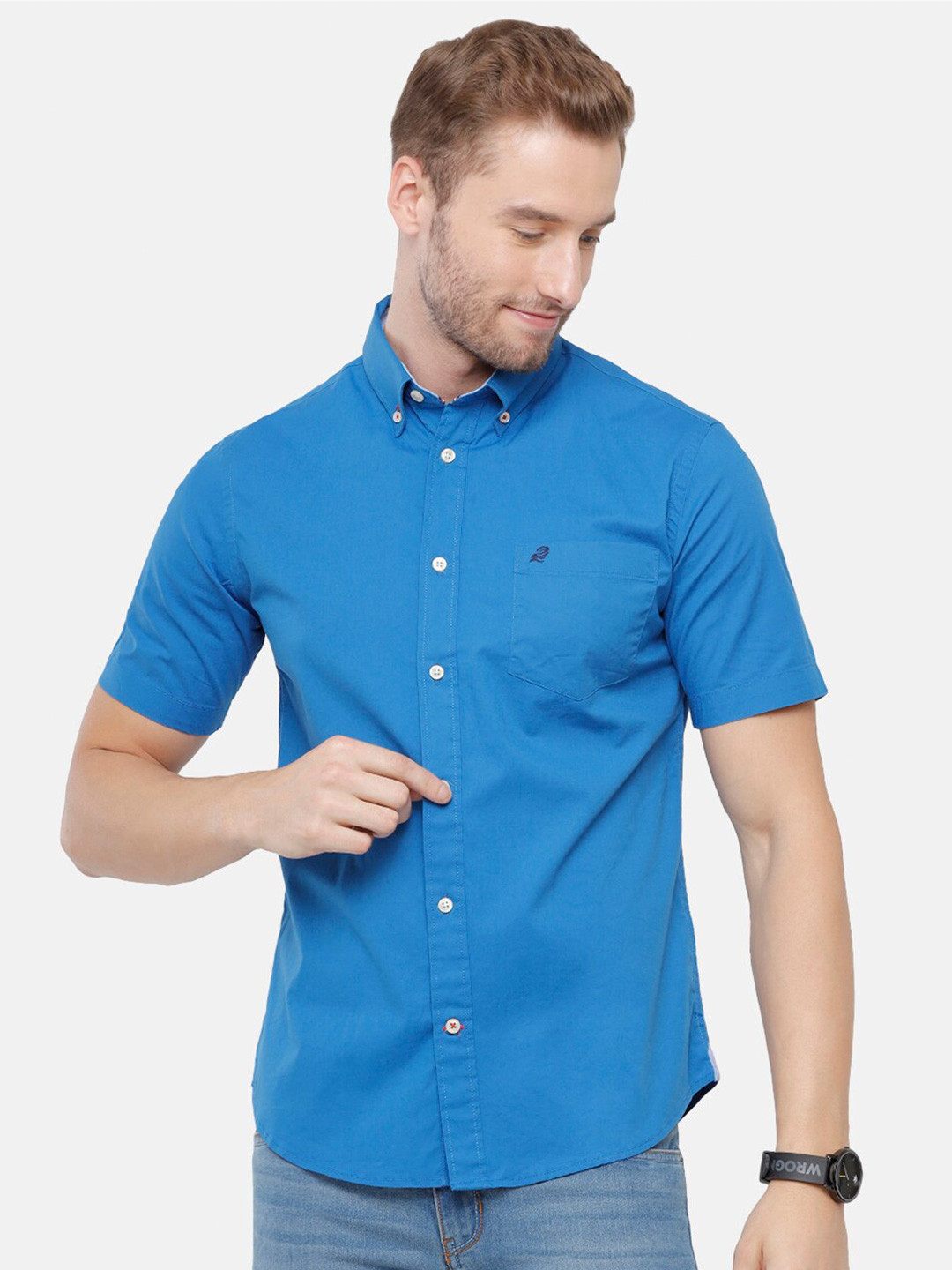 Buy Double Two Men Blue Smart Casual Shirt - Shirts for Men 16792654 ...