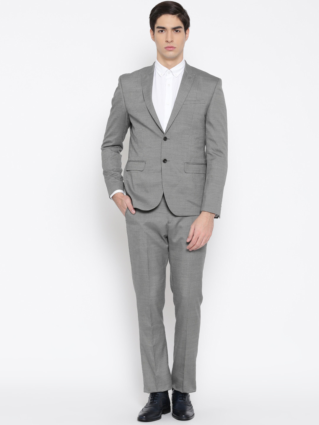 Buy Blackberrys Grey Slim Single Breasted Formal Suit - Suits for Men ...