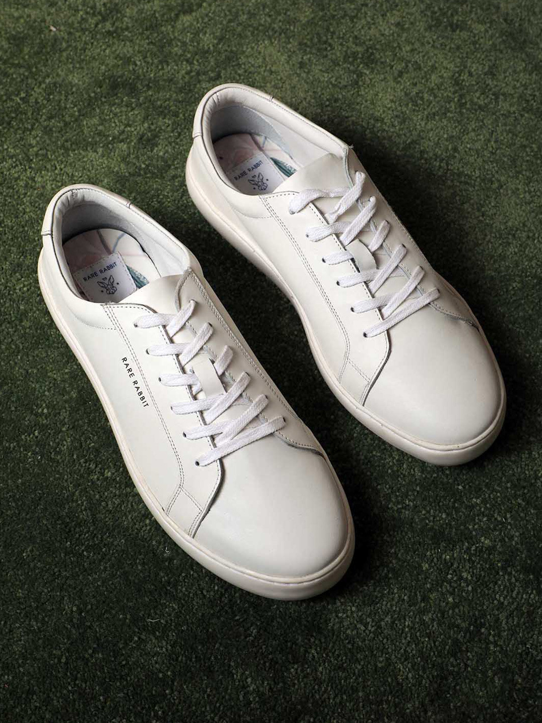 Buy RARE RABBIT Men White Leather Sneakers - Casual Shoes for Men ...