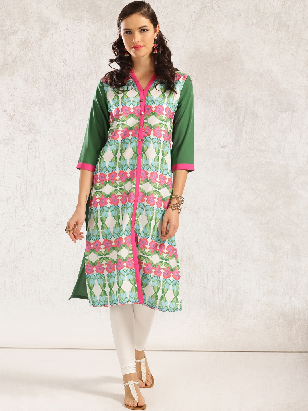 Buy Anouk Women Green & Off White Printed Straight Kurta - Kurtas for ... Buy Anouk Women Green & Off White Printed Straight Kurta - Kurtas for ...