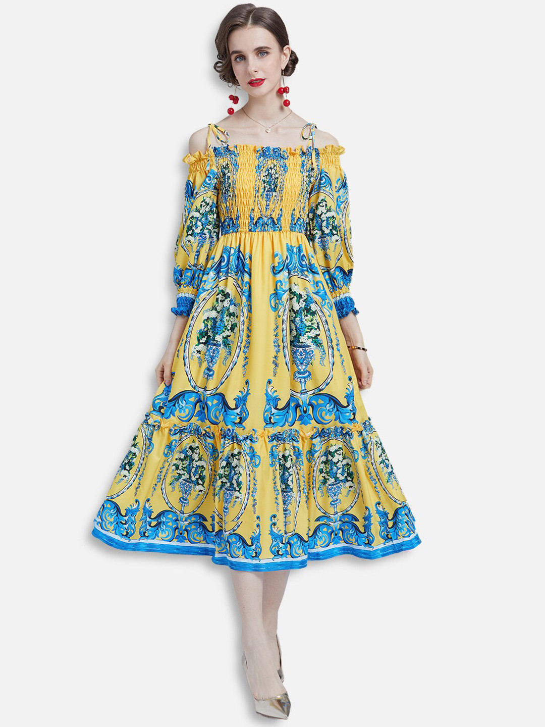 Buy JC Collection Yellow Floral Midi Dress - Dresses for Women 16813924 ...