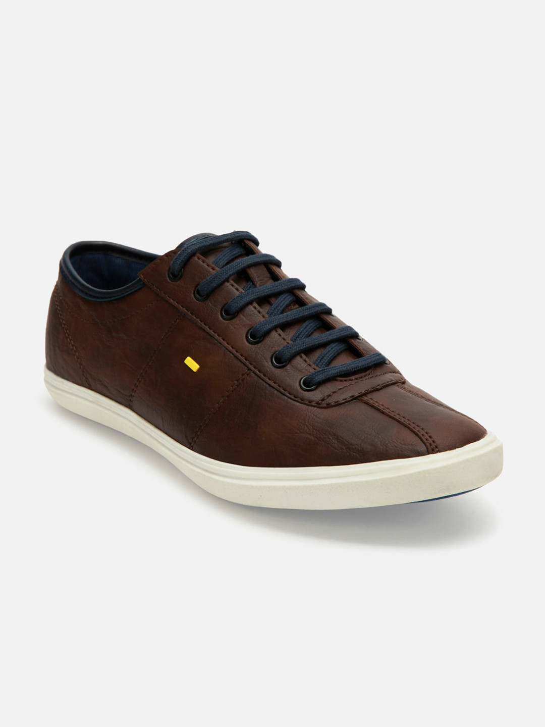 Buy ID Men Brown Leather Sneakers - Casual Shoes for Men 16817186 | Myntra