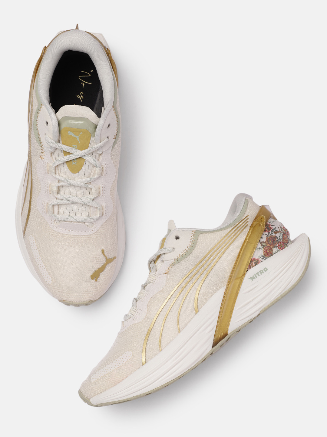 Buy Puma Women Cream Coloured Textile Running Shoes - Sports Shoes for ...