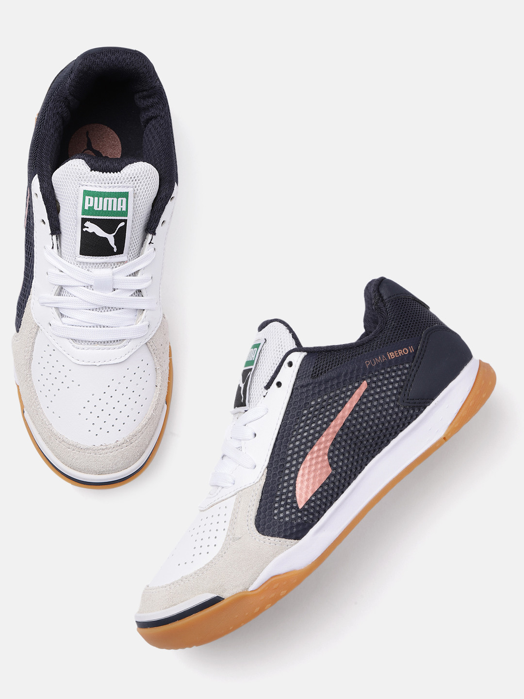 Buy Puma Unisex White & Navy Blue IBERO II Football Shoes - Sports ...