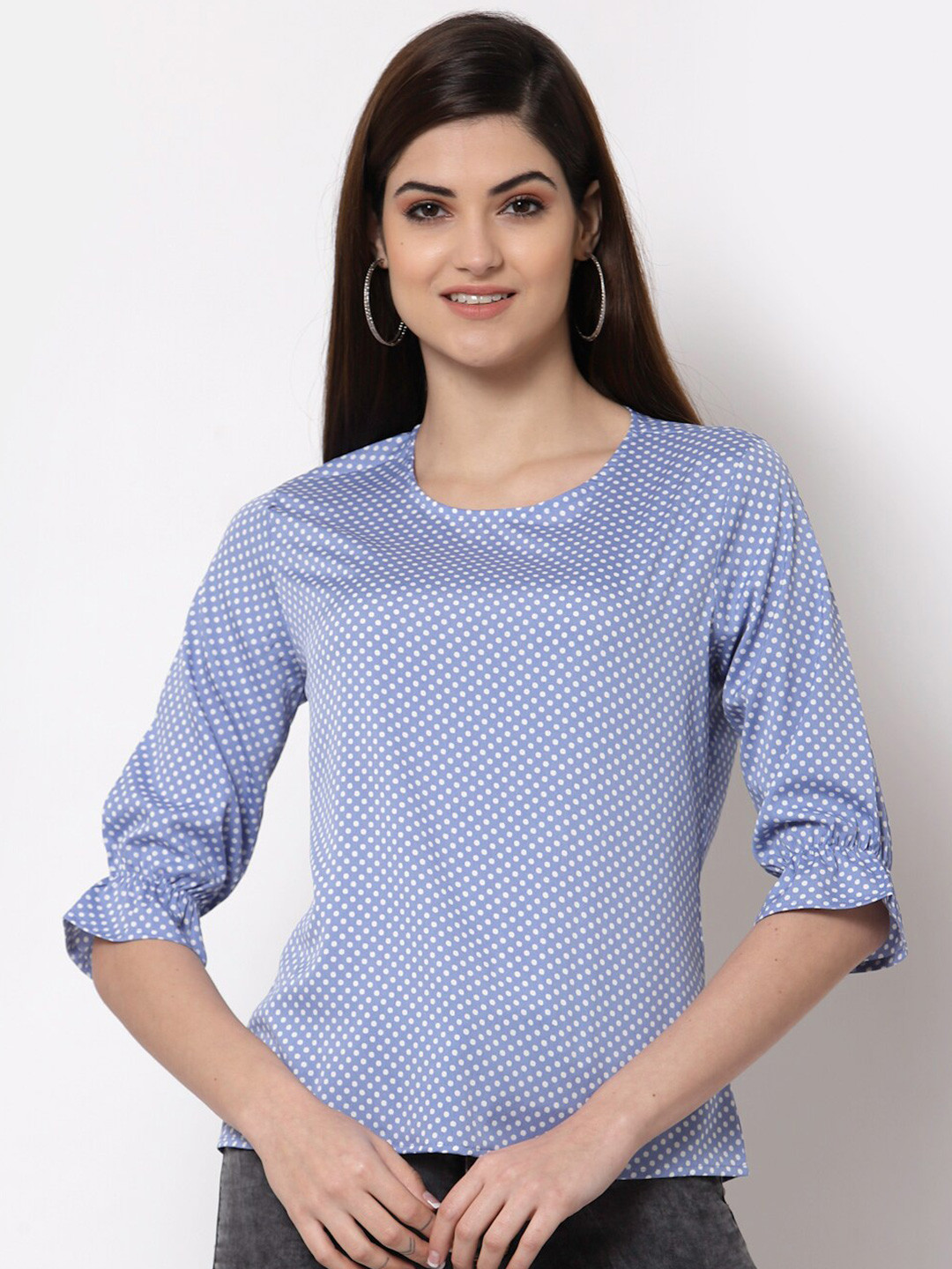Buy Style Quotient Blue Print Crepe Top - Tops for Women 16825562 | Myntra