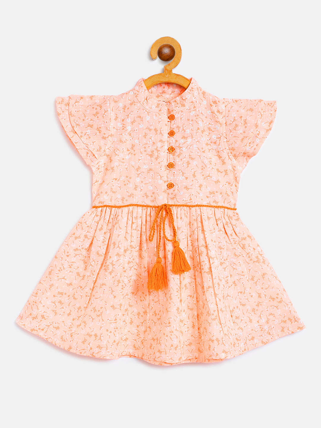Buy Bella Moda Orange Floral Dress - Dresses for Girls 16827510 | Myntra
