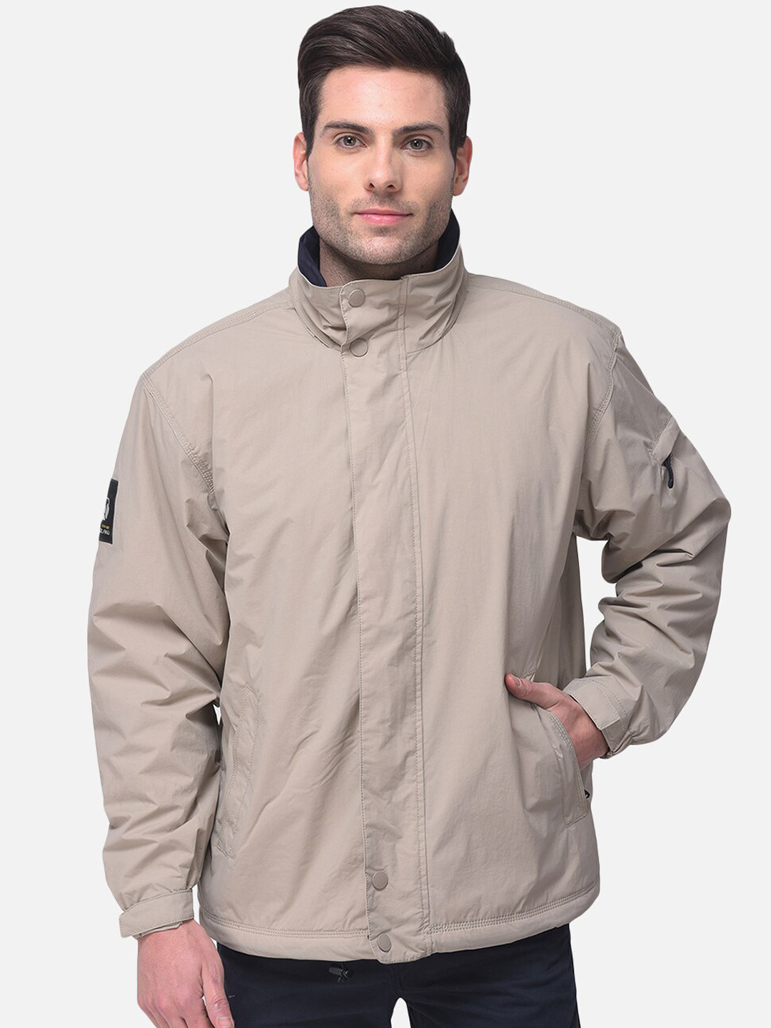Buy Woodland Men Beige Water Resistant Longline Padded Jacket - Jackets ...