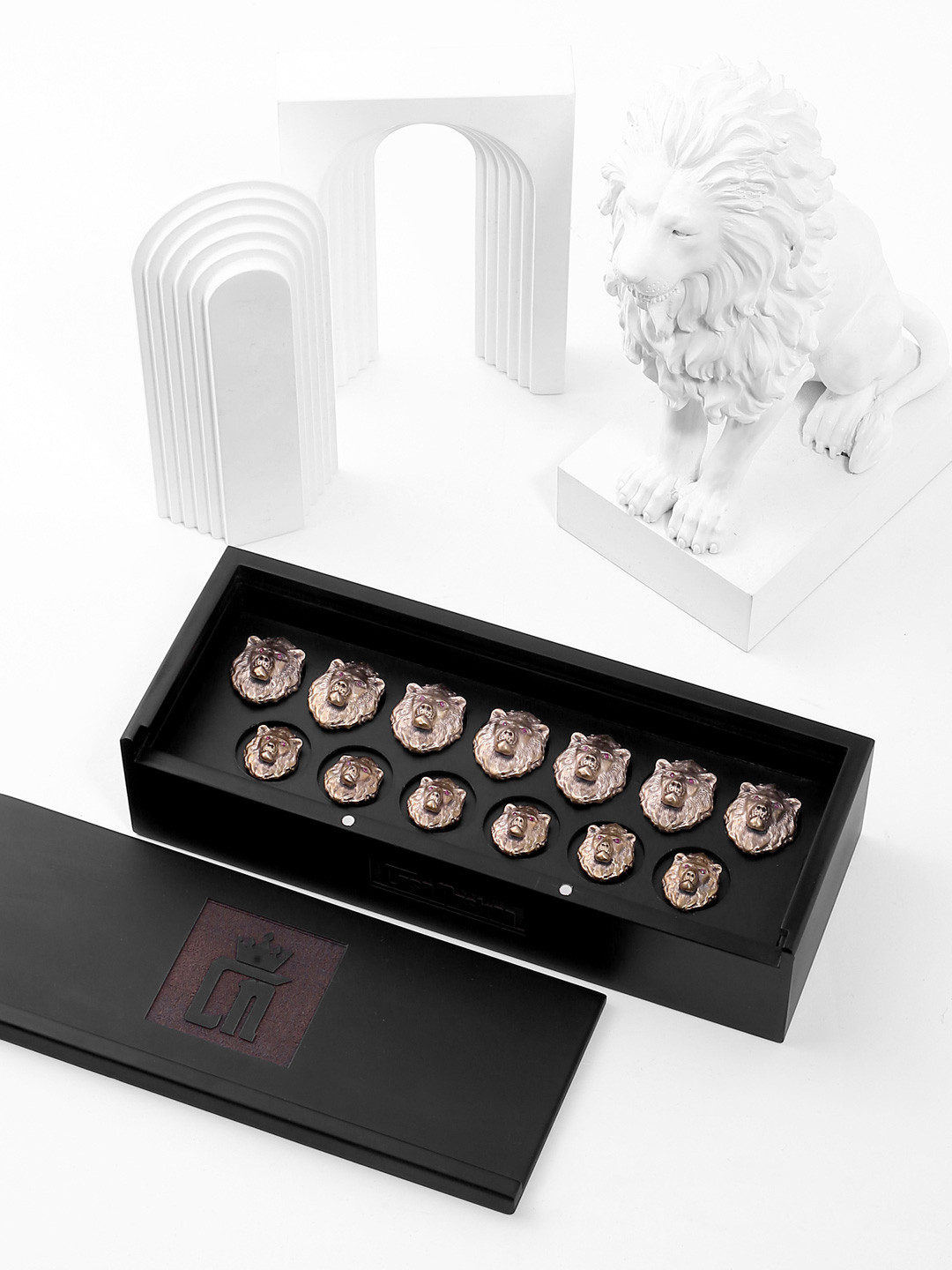 Buy COSA NOSTRAA Men Gold Toned Set Of 13 The Lion King Buttons ...