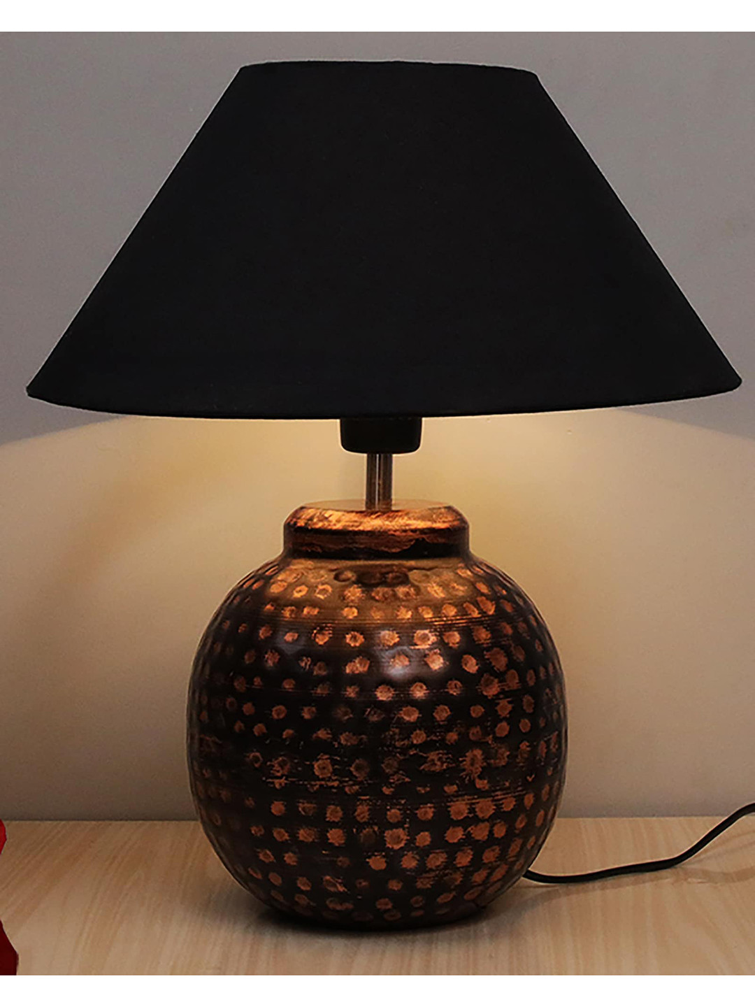 Buy Homesake Black Antique Hammered Table Lamp With Shade - Table Lamps ...