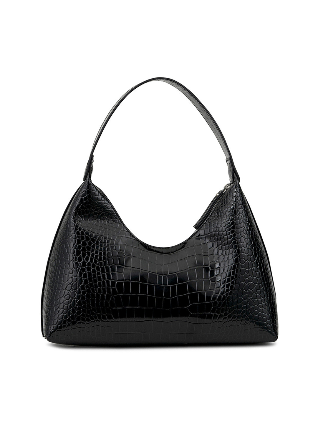 Buy MIRAGGIO Woman Black Textured Hobo Structured Shoulder Bag ...