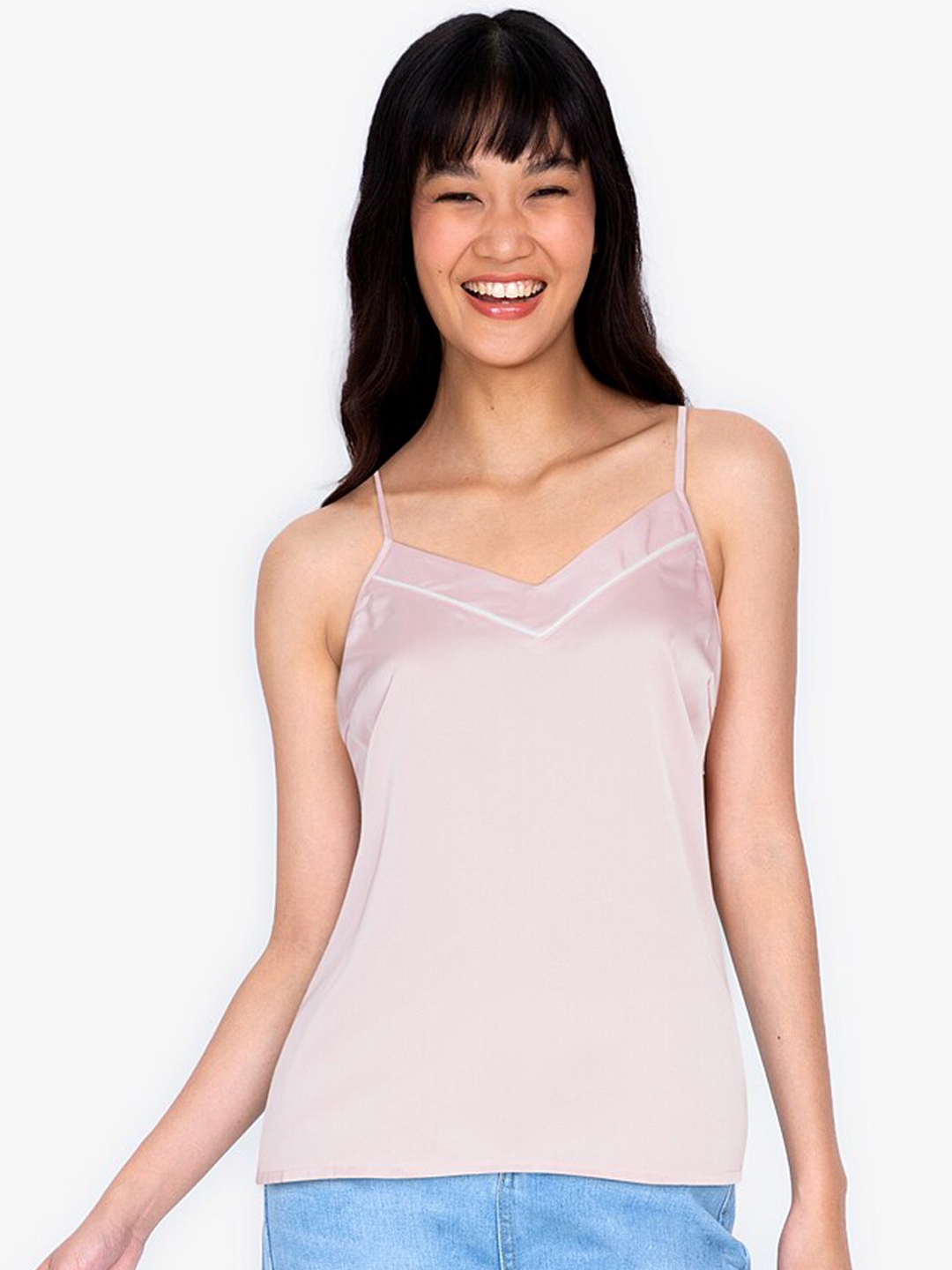 Buy Zalora Basics Women Pink Solid Satin Lounge Camisoles Camisoles For Women 16846528 Myntra
