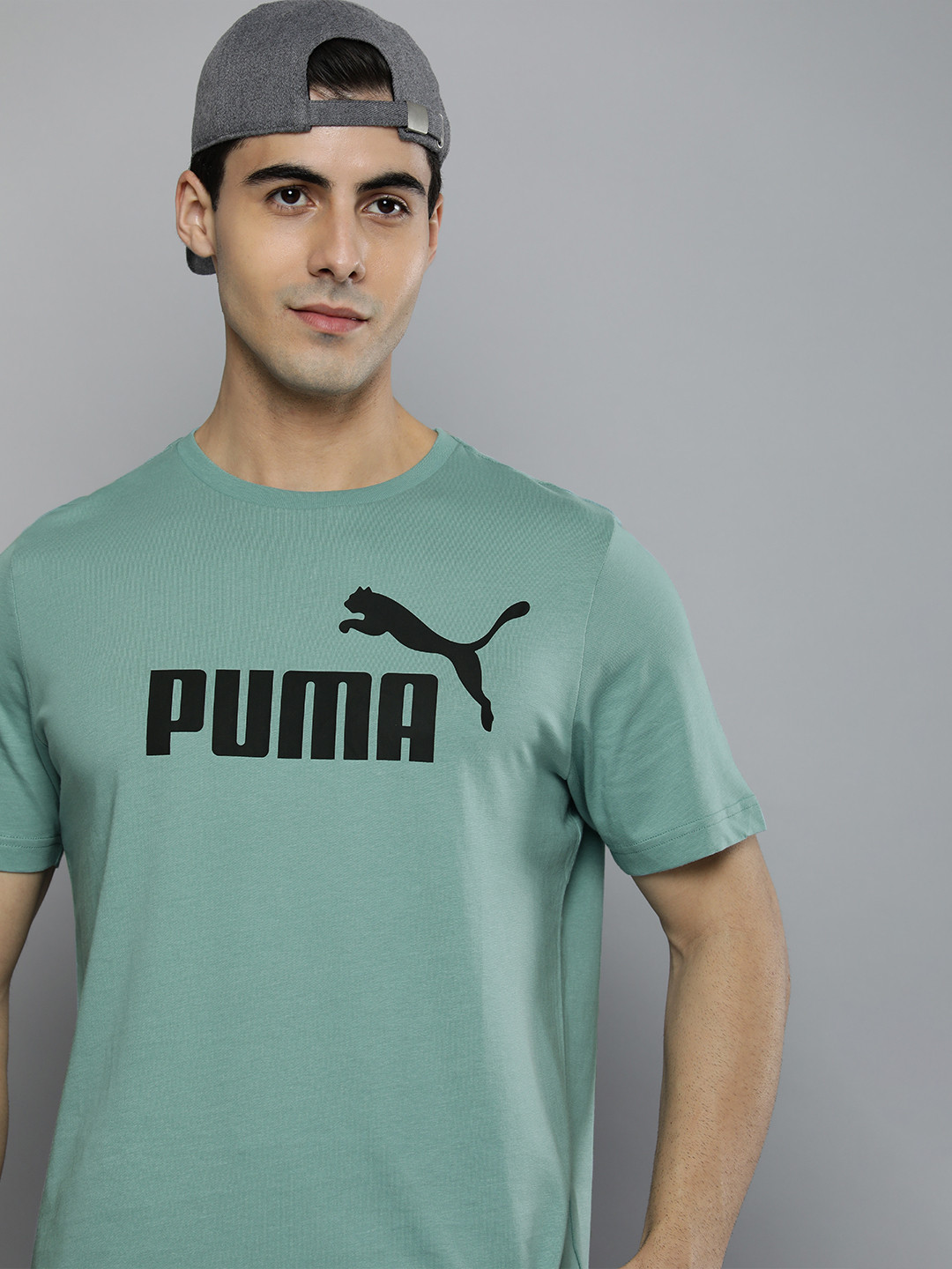Buy Puma Men Blue Brand Logo Printed Regular Fit T Shirt - Tshirts for ...