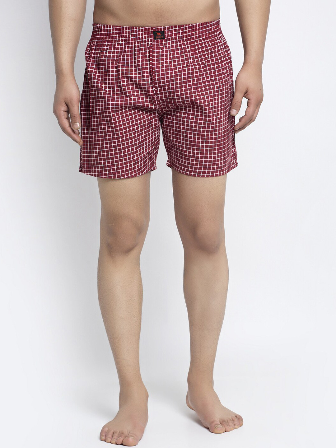 Buy Big Fox Men Red Checked Pure Cotton Boxers - Boxers for Men ...