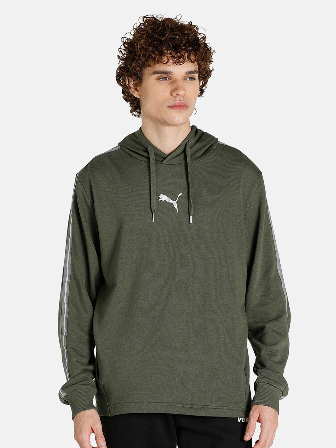 Buy Puma Men Green Metallic Nights Hoodie - Sweatshirts for Men ...