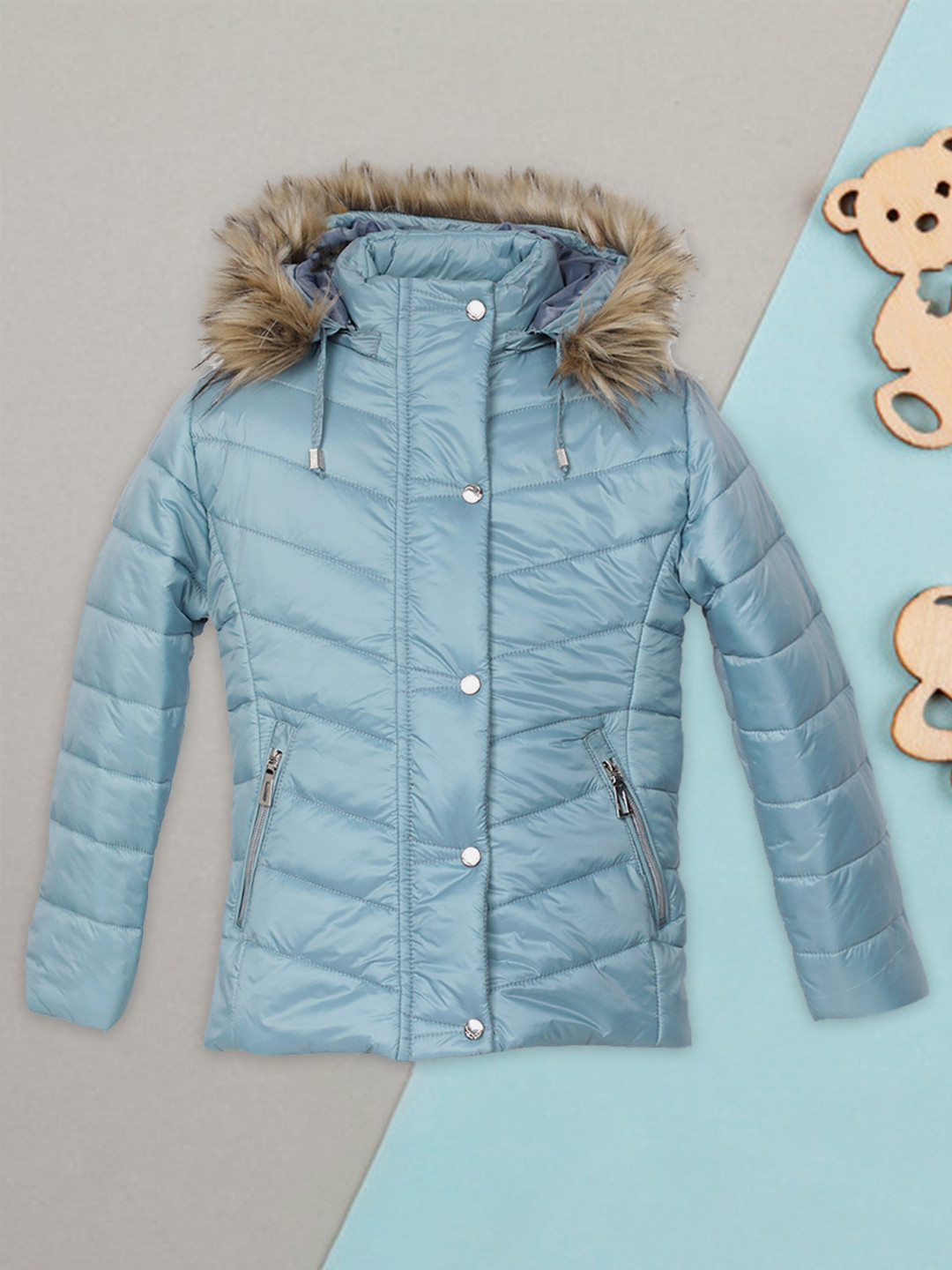 Buy LURE JUNIOR Girls Blue Parka Jacket - Jackets for Girls 16854842 ...