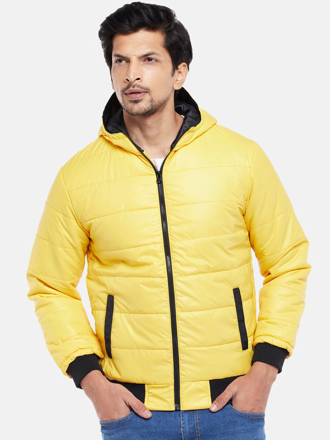 Buy People Men Yellow Hooded Padded Jacket - Jackets for Men 16858612 ...