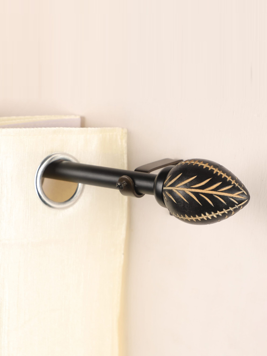 Buy The Decor Mart Set Of 2 Black Extendable Curtain Rods With Brackets ...