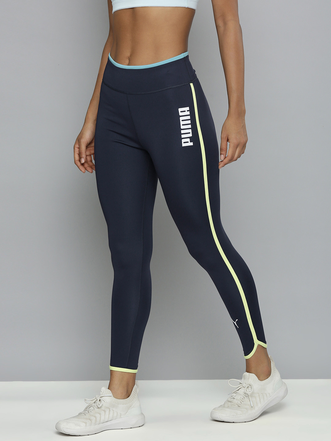 Buy Puma Women Navy Blue Solid Tights - Tights for Women 16869006 | Myntra