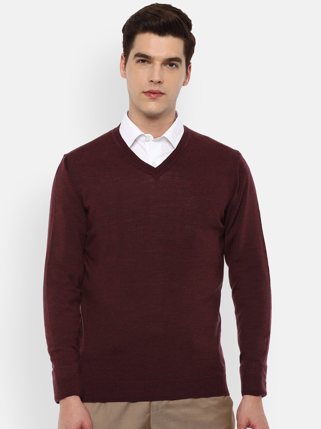 Buy Van Heusen Men Maroon Pullover - Sweaters for Men 16869694 | Myntra