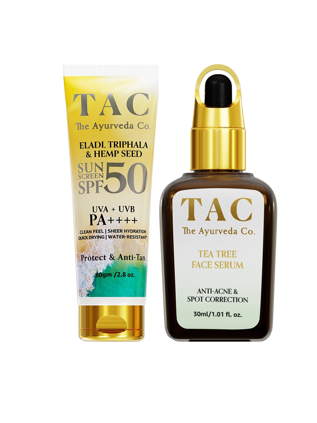Buy TAC The Ayurveda Co. Set Of Face Serum & Sunscreen - Serum And Gel ...