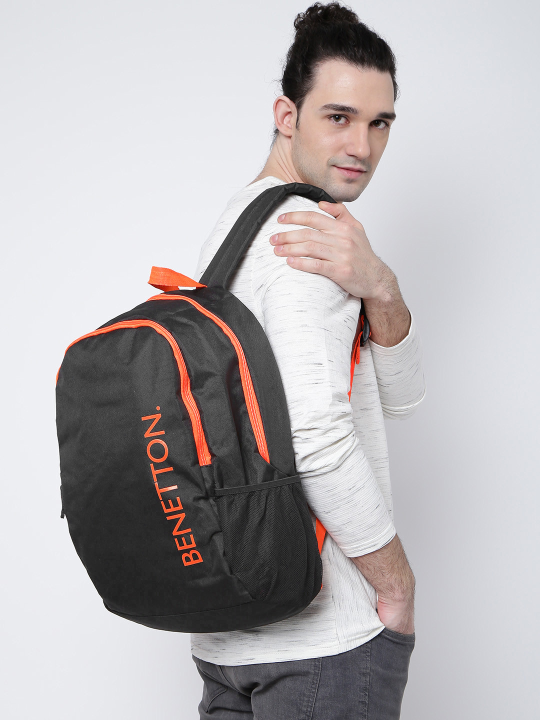 Buy United Colors Of Benetton Men Black Laptop Backpack - Backpacks for ...