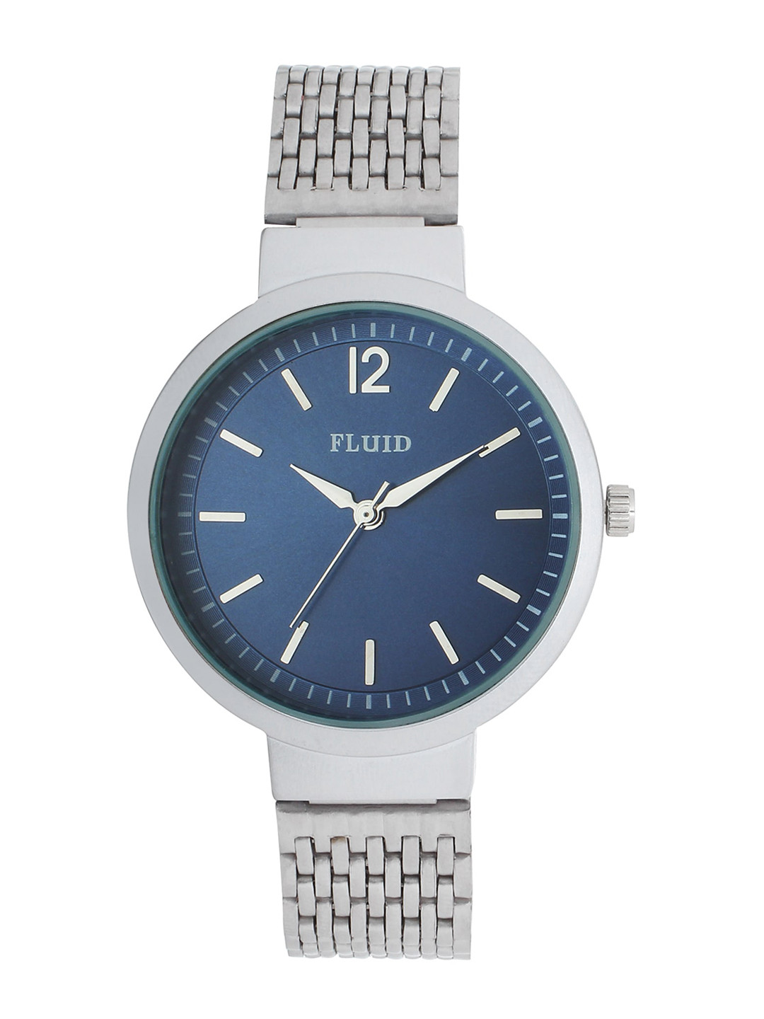 Buy FLUID Women Blue Dial & Silver Toned Bracelet Style Straps Analogue ...