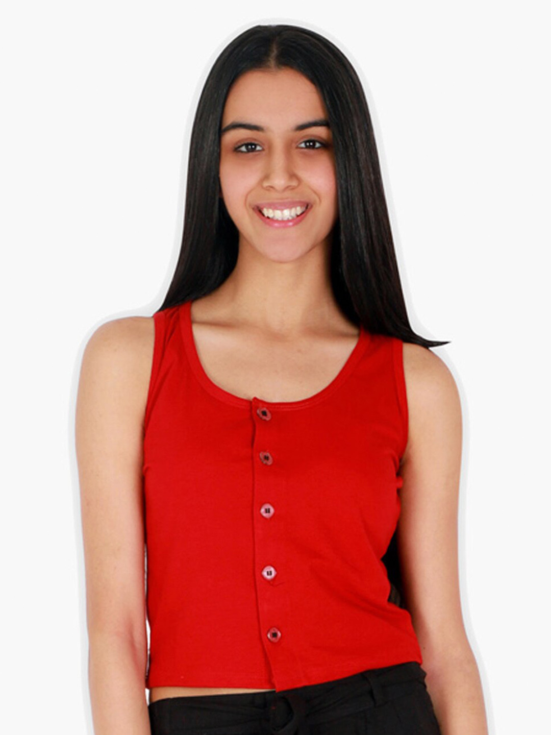 Buy YK Women Red Solid Crop Top - Tops for Women 16878402 | Myntra