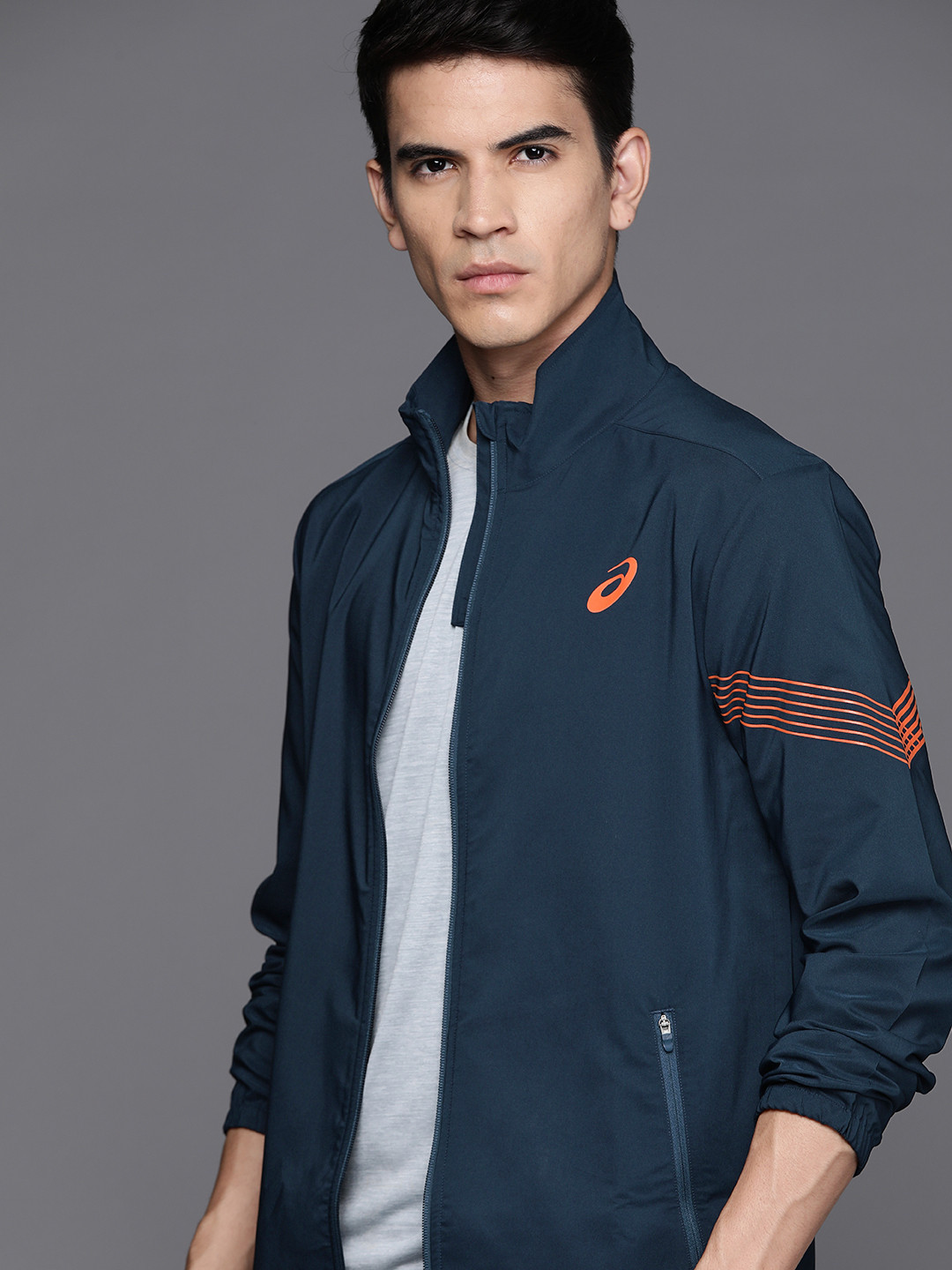 Buy ASICS HEATHER Woven Running Tailored Jacket - Jackets for Men ...