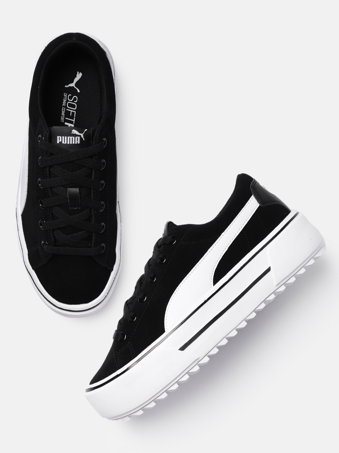 Buy Puma Women Black Kaia Platform Leather Sneakers - Casual Shoes for ...