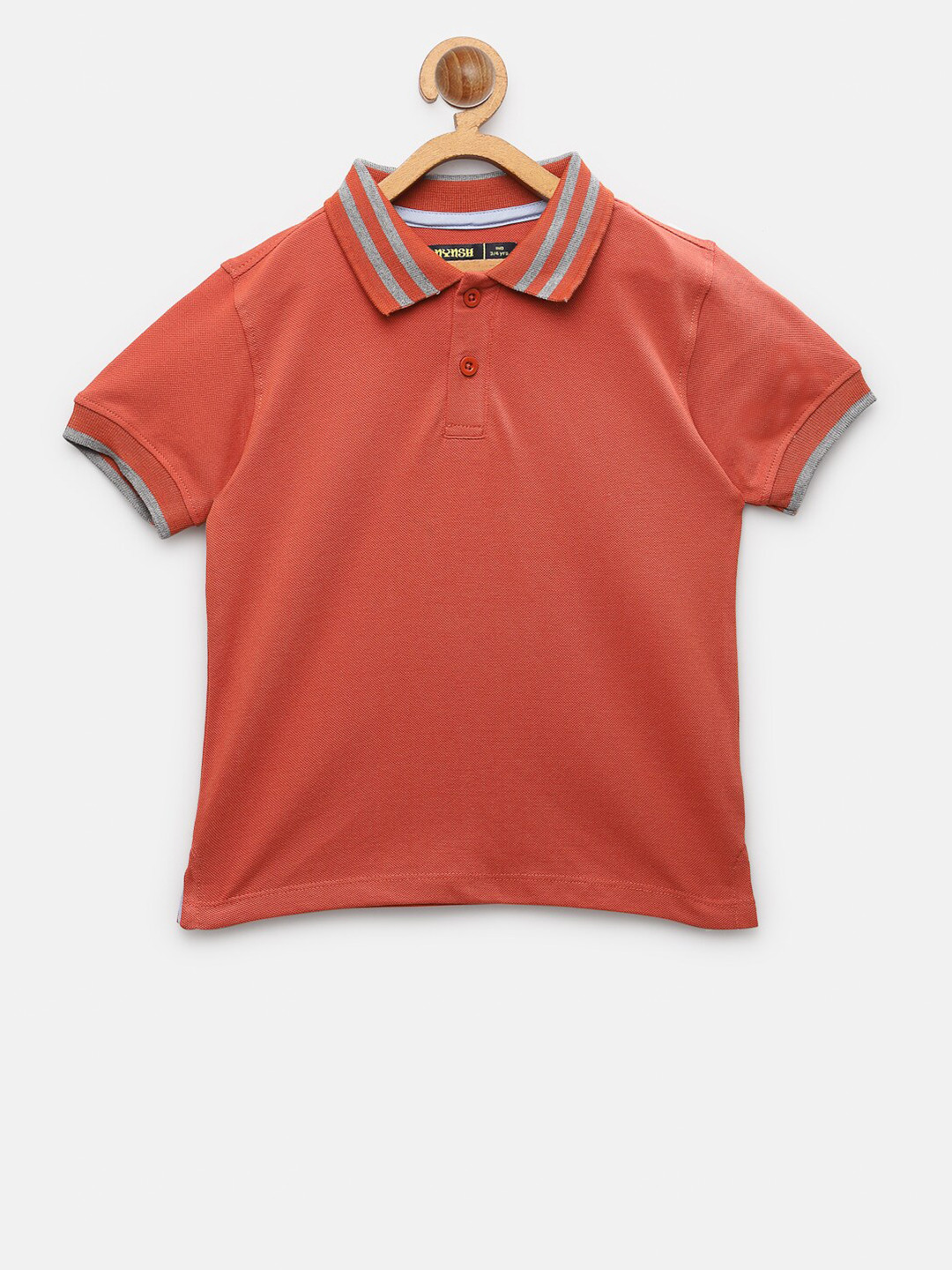 Buy NYNSH Boys Rust Polo Collar Pure Cotton T Shirt - Tshirts for Boys ...