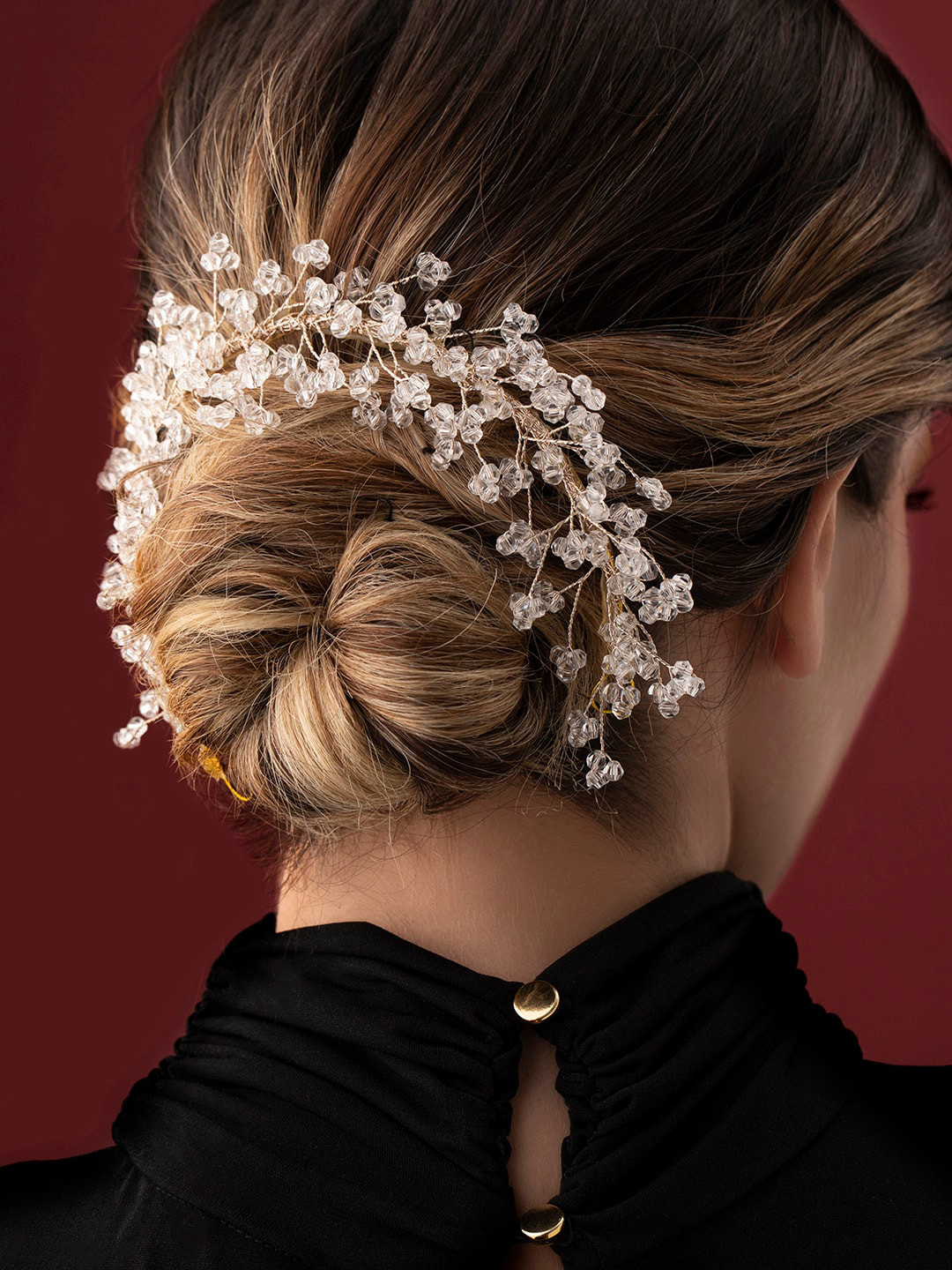 Buy Rubans Voguish Women Gold Toned & White Hair Accessory Set - Hair ...