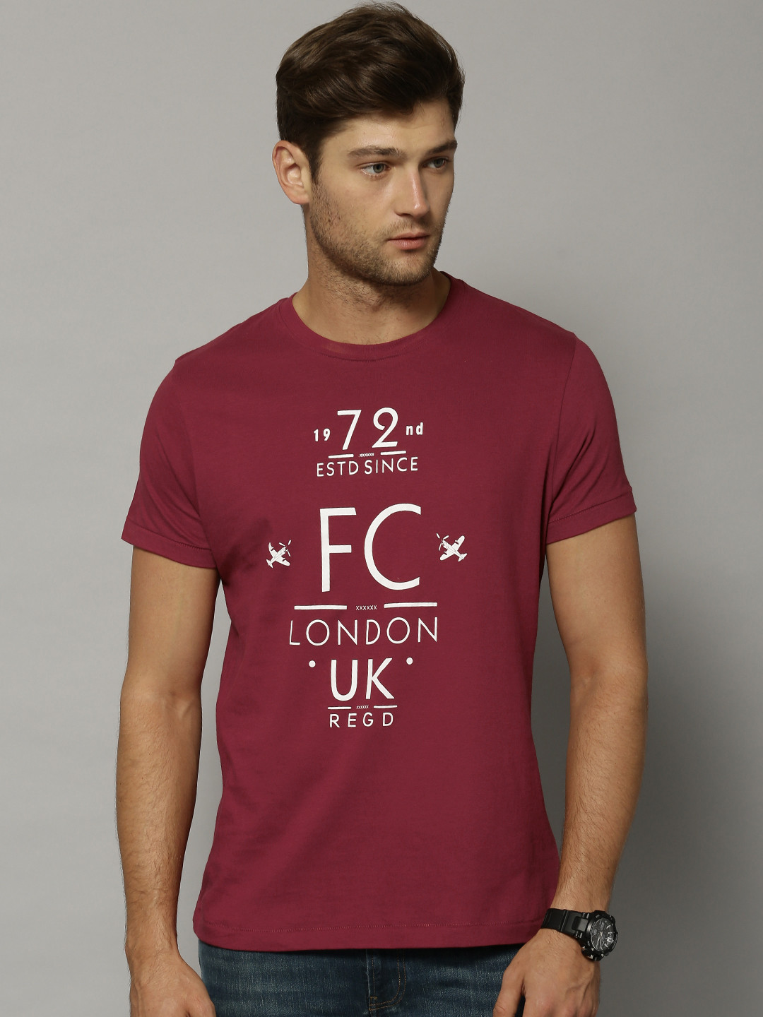 Buy French Connection Men Red Printed Pure Cotton T Shirt - Tshirts for ...