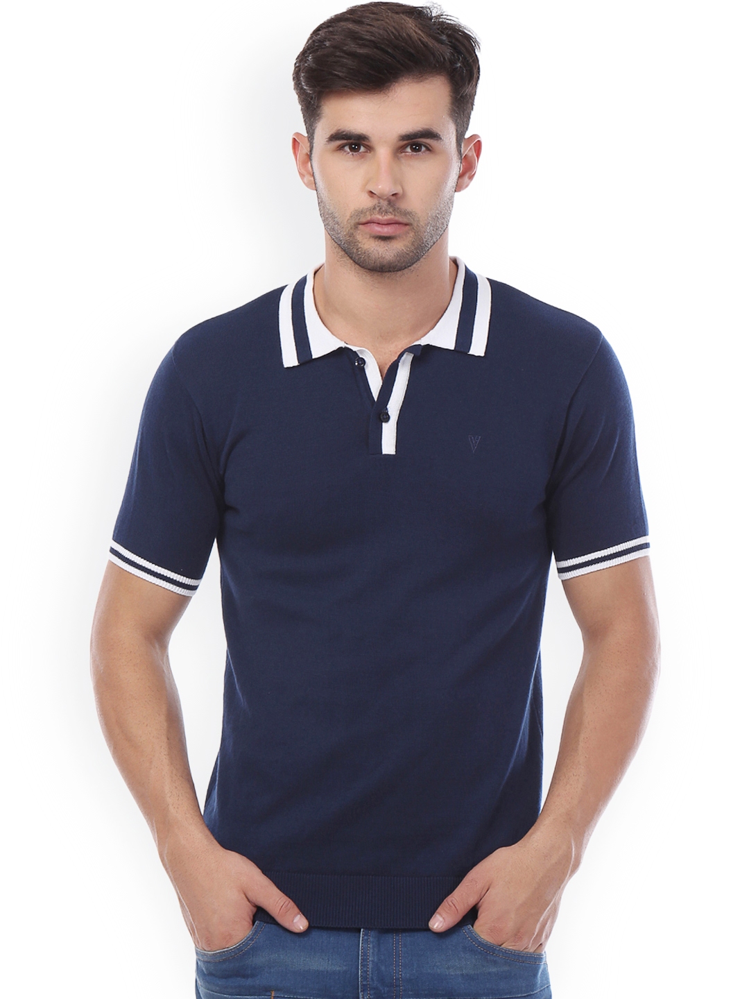 Buy Van Heusen Men Blue Solid Polo Collar T Shirt - Tshirts for Men ... Buy Van Heusen Men Blue Solid Polo Collar T Shirt - Tshirts for Men ...