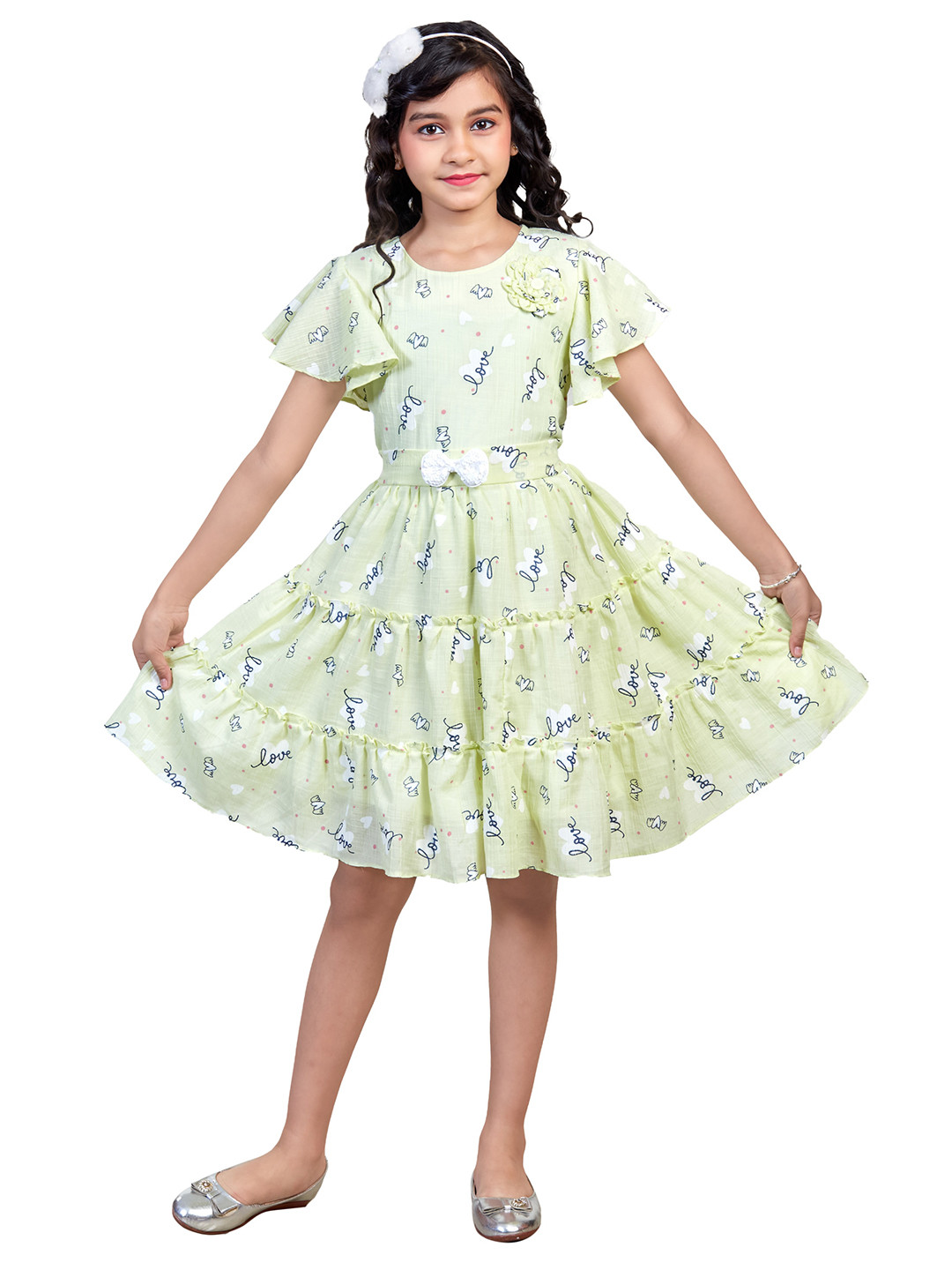 Buy Nottie Planet Green Floral Dress - Dresses for Girls 16896404 | Myntra