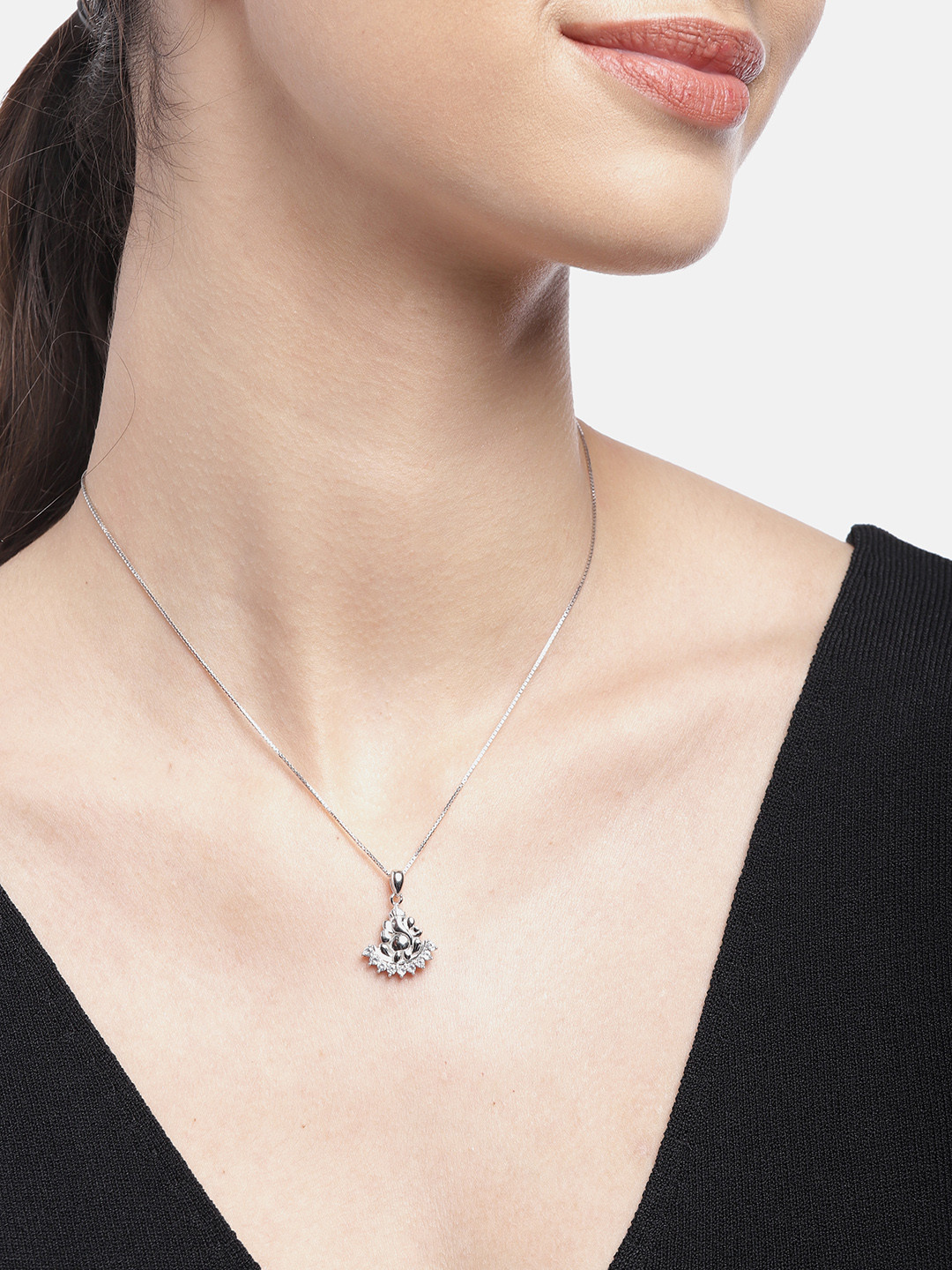 Buy Zavya 925 Sterling Silver Rhodium Plated Chain - Necklace And ...